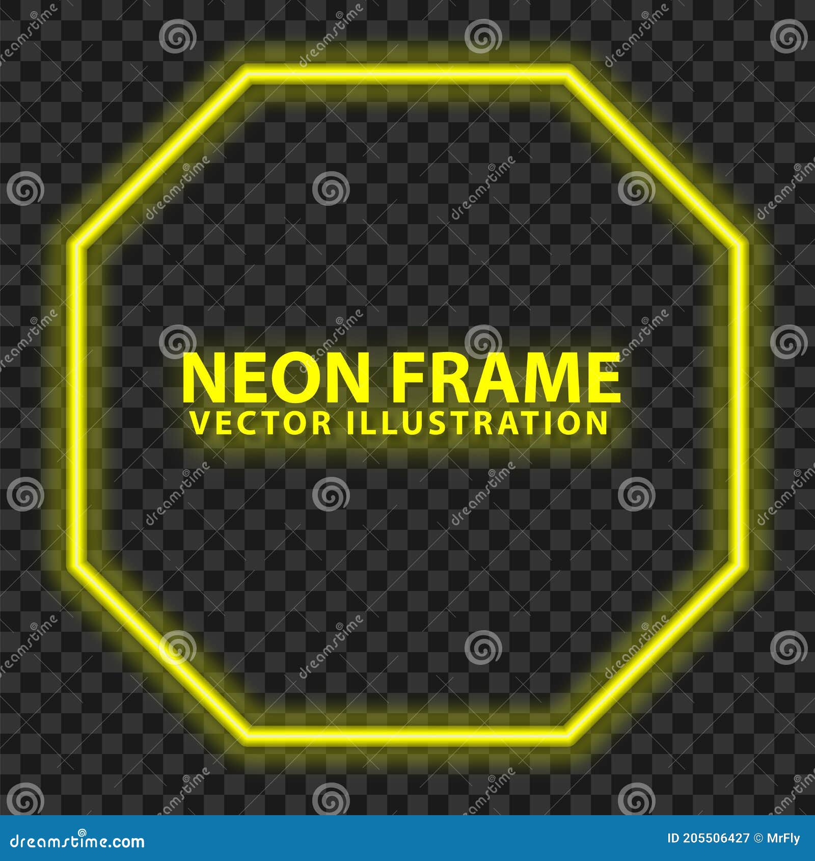 Bright Yellow Neon Frame, Editable Vector Illustration Stock Vector ...