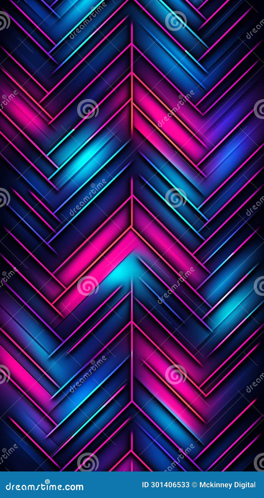 Neon Tech Style Design in Abstract Shapes and Lines. Stock Image ...