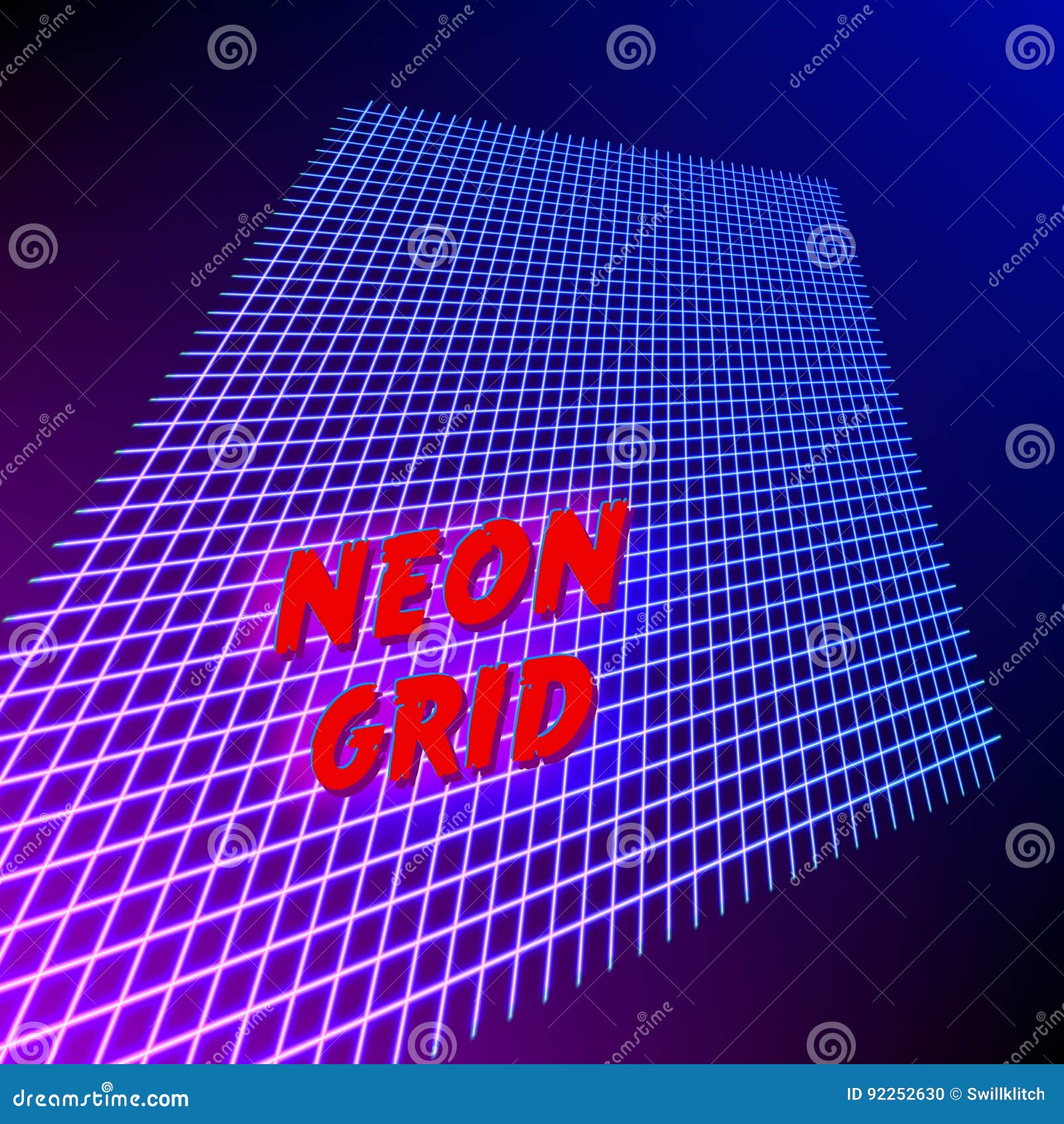 Bright Neon Grid Lines Glowing Background with 80s Style Stock Vector ...