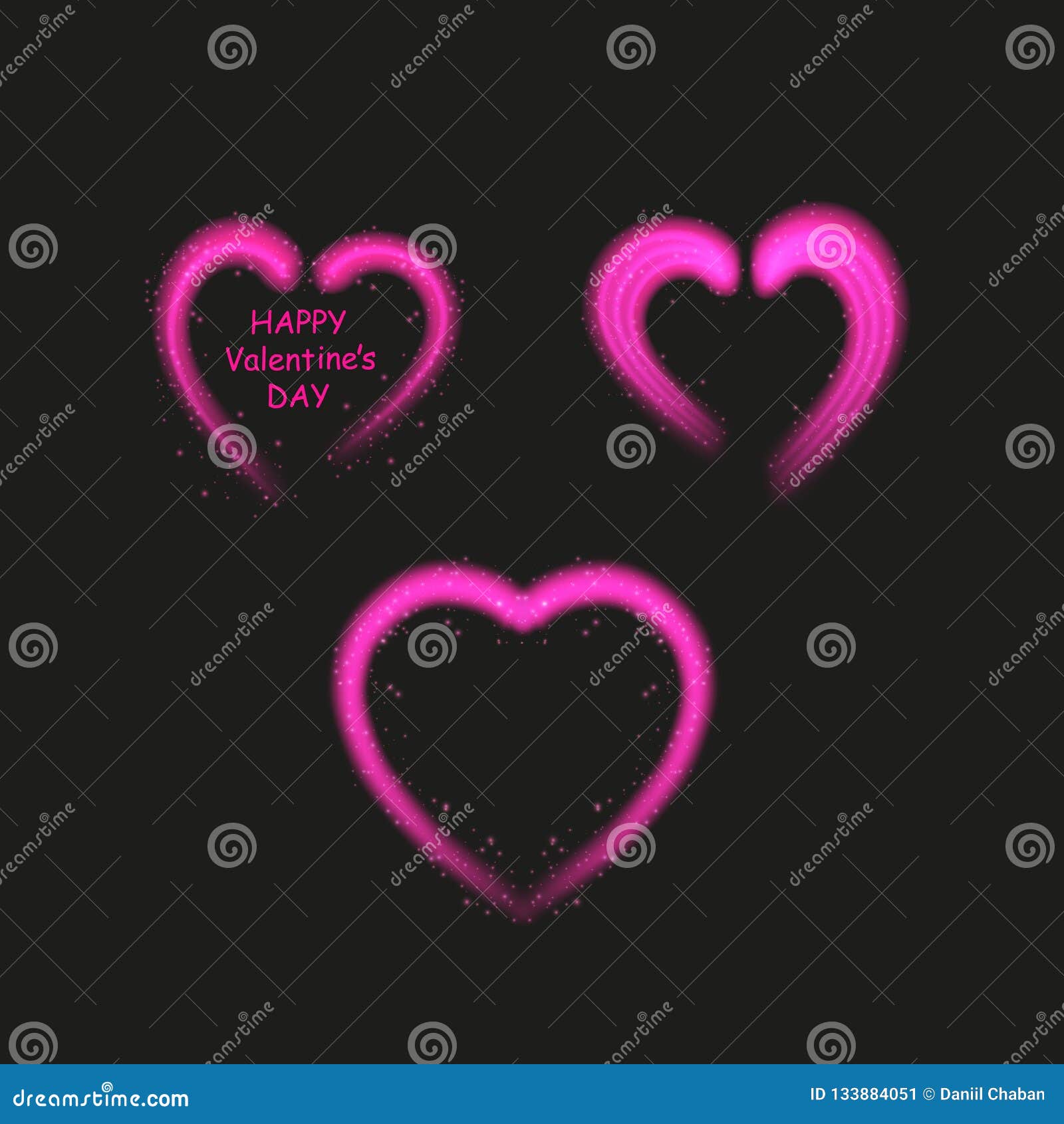 Bright Neon Heart. Heart Sign on Dark Transparent Background. Neon Glow ...