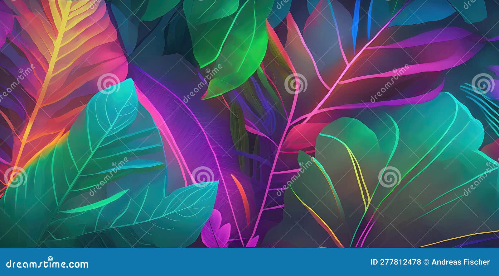 Bright Neon Leaves As a Background. Stock Illustration - Illustration ...