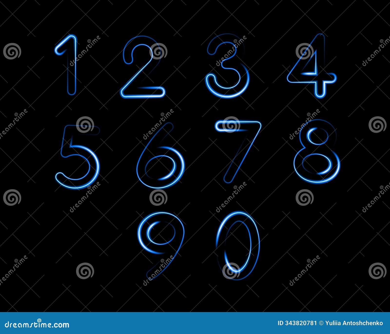 Neon Numbers Vector Illustration | CartoonDealer.com #37853208