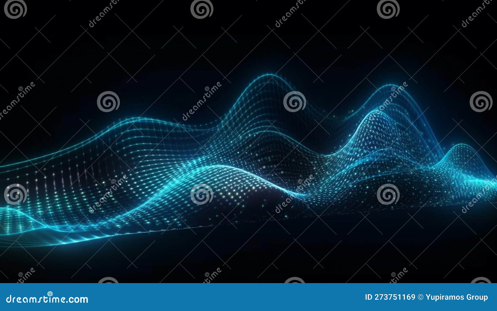 Bright Neon Sound Waves Flow in Parallel Rows Generated by AI Stock ...