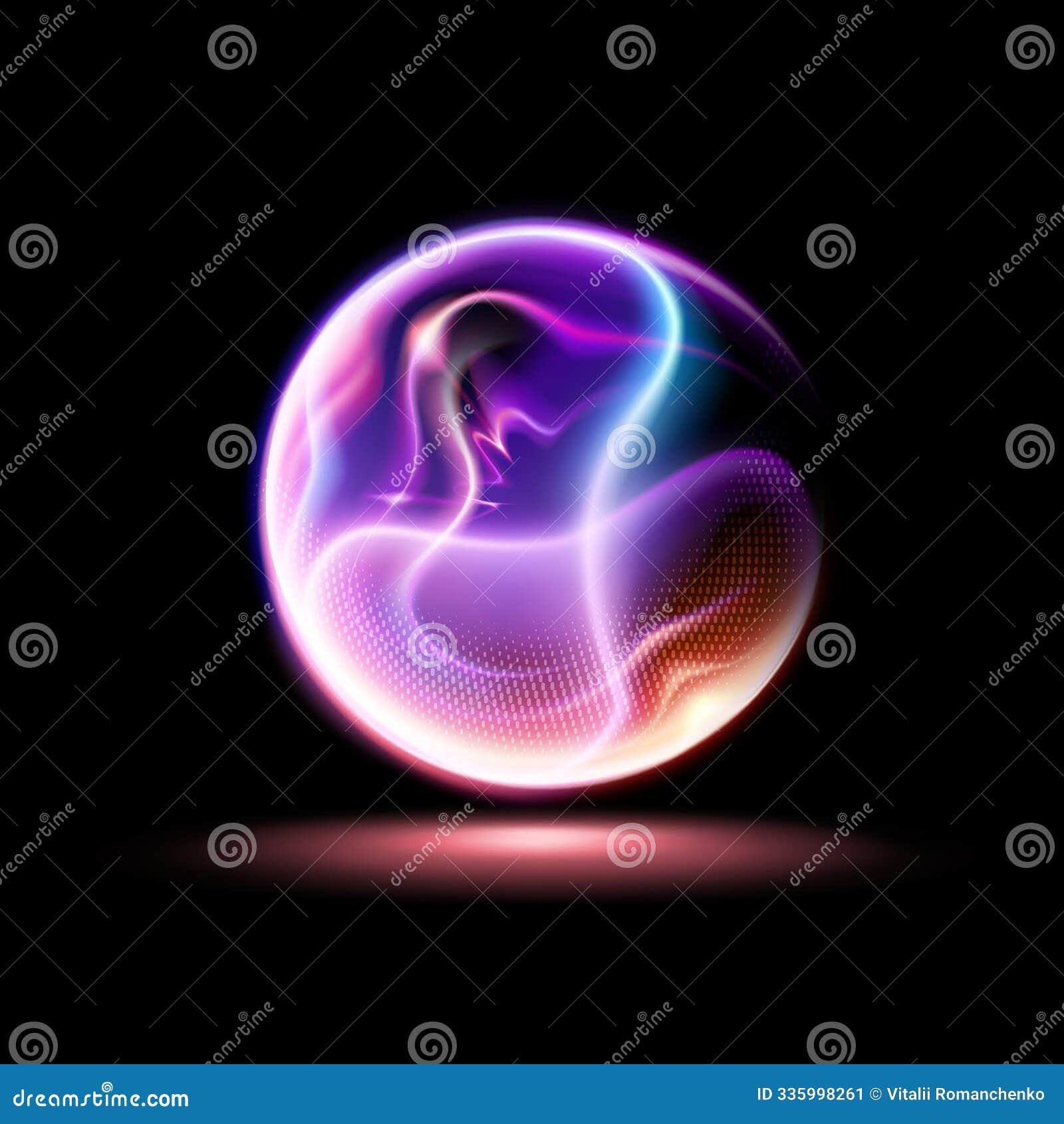 Bright Neon Sphere. Plasma Glow with a Blur Effect. Vector Image. Stock ...