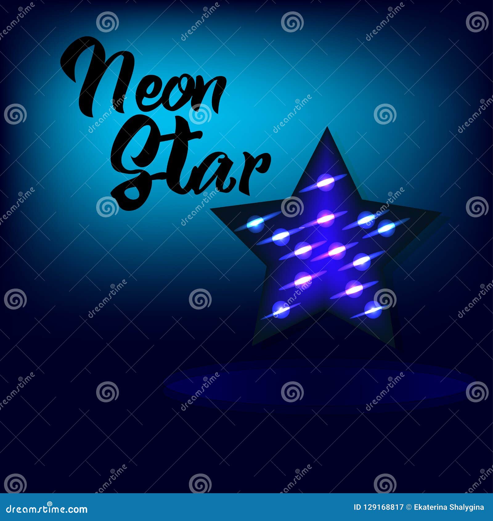 Bright Neon Star for Background in Blue Colour Stock Vector ...
