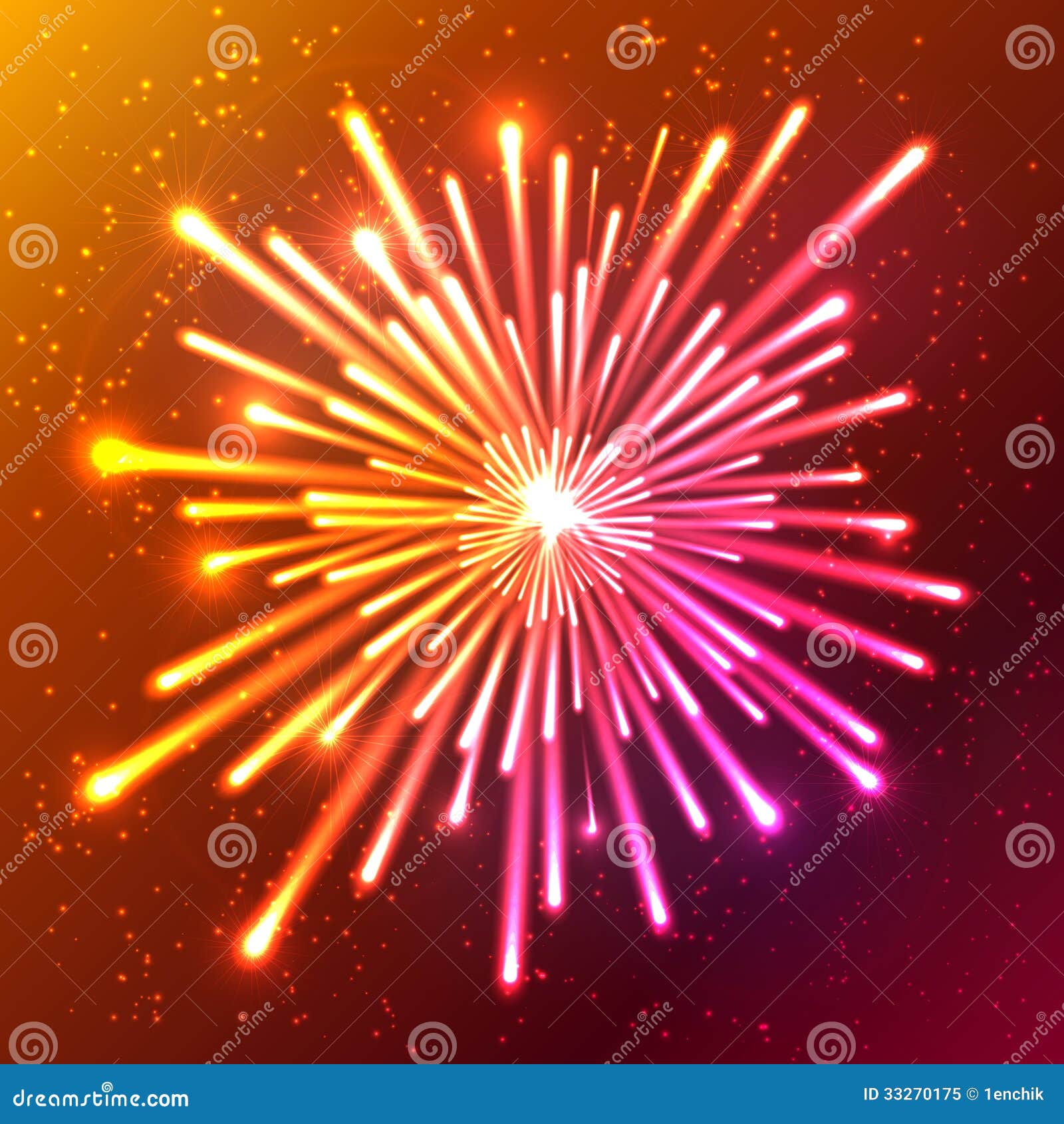 Bright Neon Vector Firework Stock Vector - Illustration of decorative ...