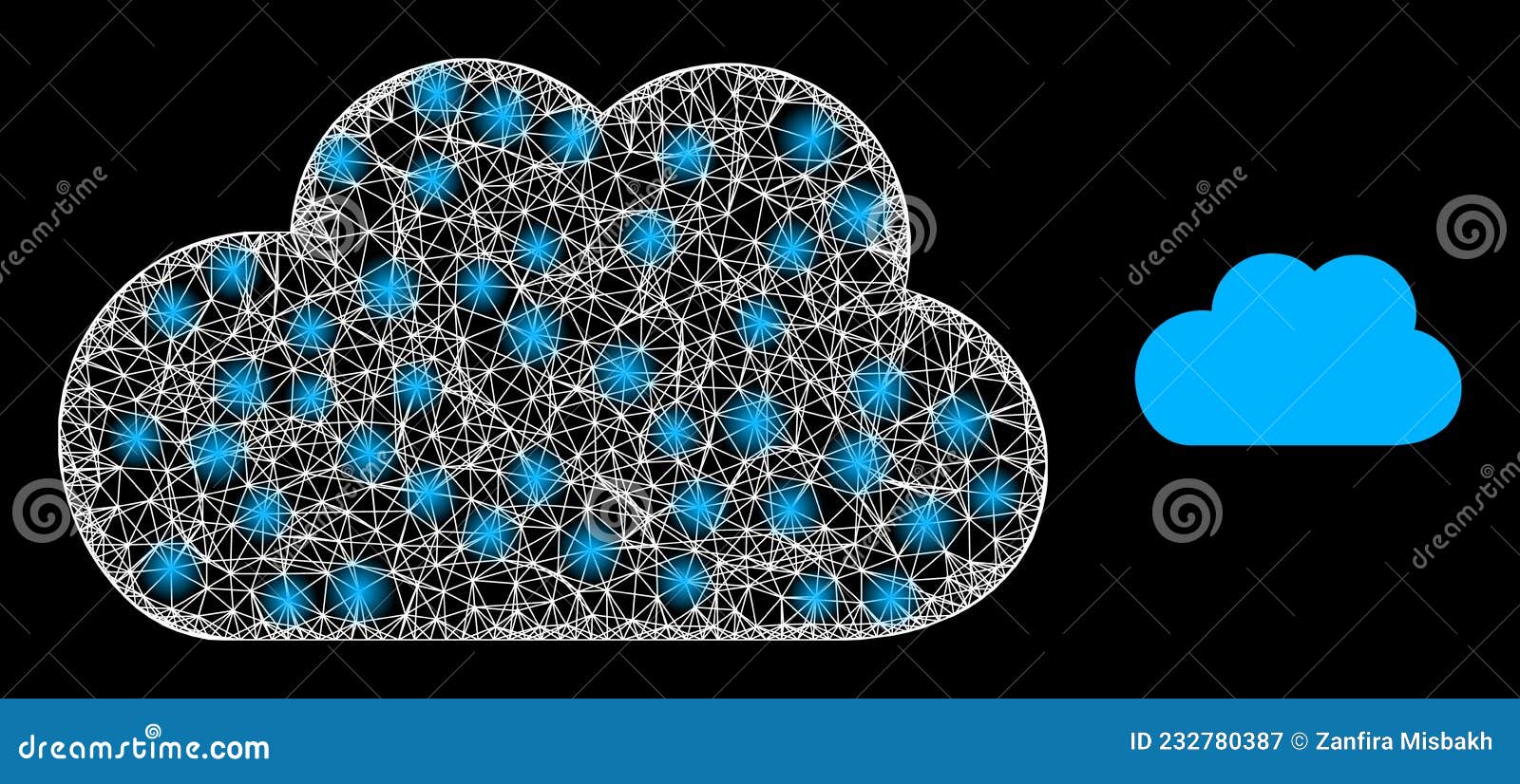 Bright Net Cloud with Bright Light Spots Stock Vector - Illustration of ...
