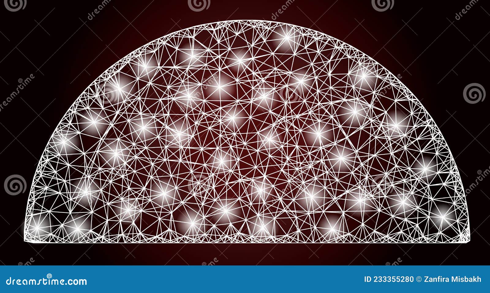 Bright Net Mesh Semisphere with Glare Spots Stock Vector - Illustration ...
