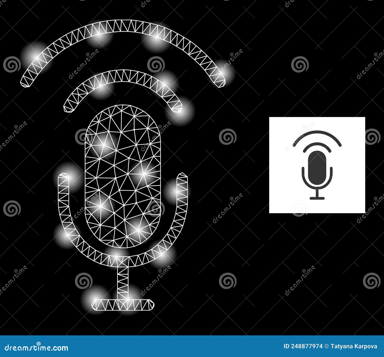 Bright Net Podcast Icon with Constellation Lightspots Stock Vector ...