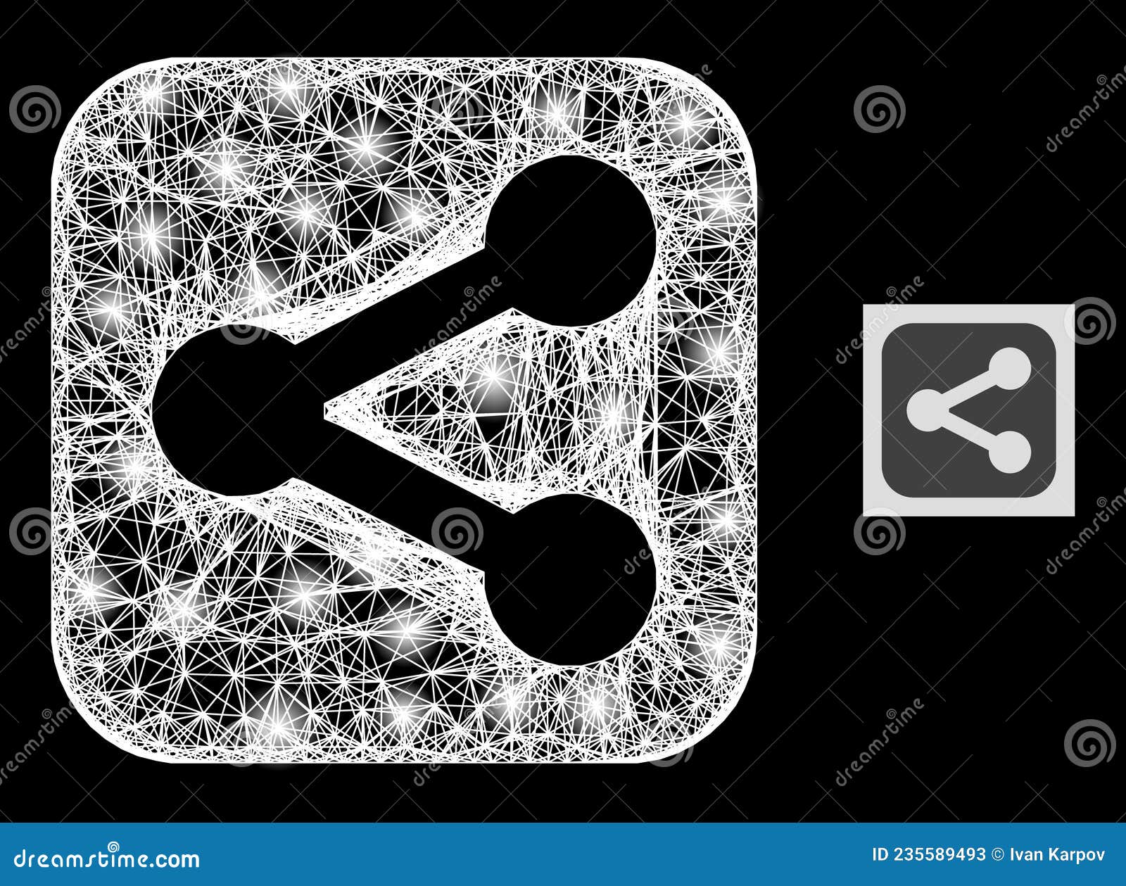 Bright Net Mesh Share with Glare Spots Stock Vector - Illustration of ...