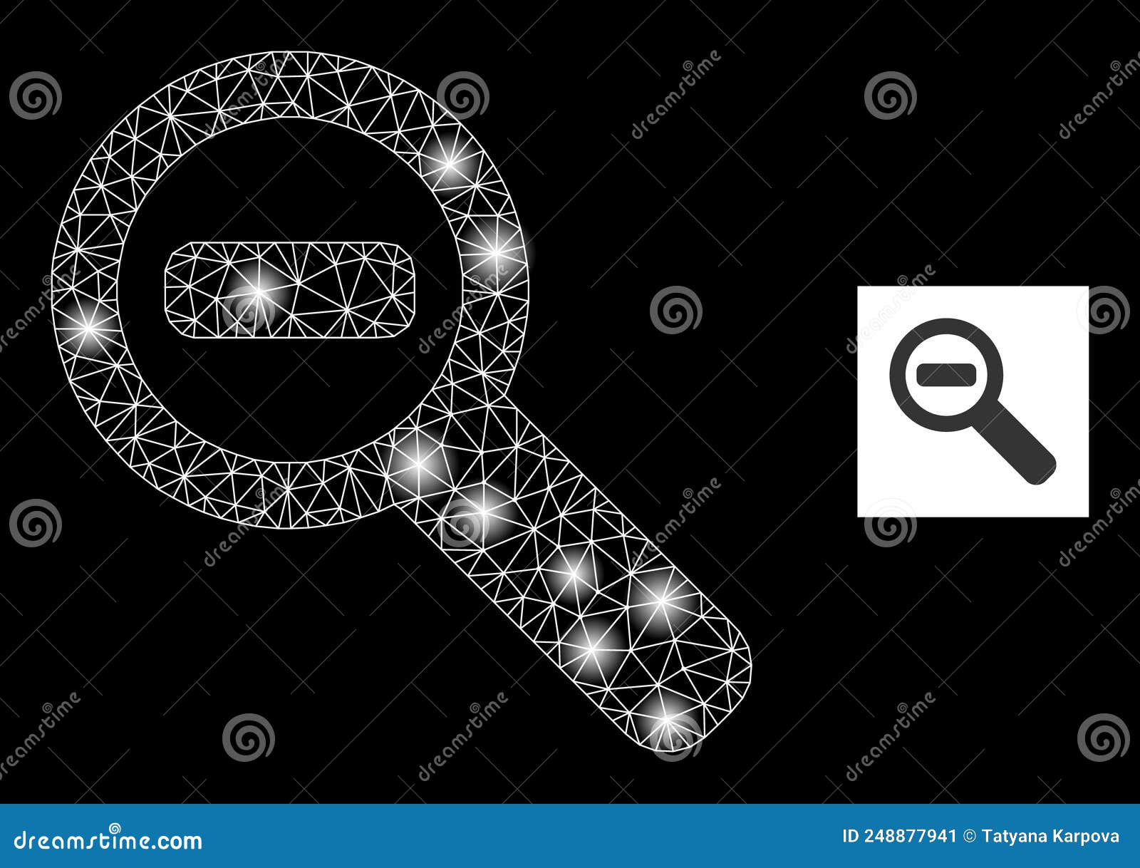 Bright Net Zoom Out Icon with Glare Lightspots Stock Vector ...