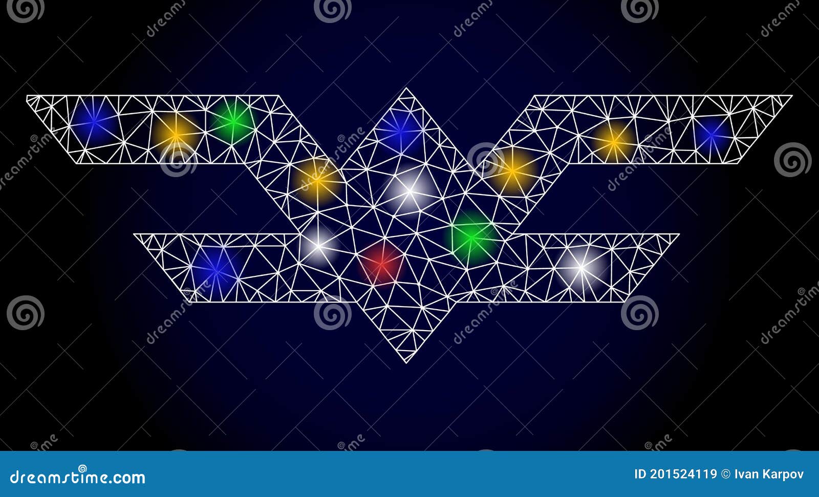 Bright Network Aviation Symbol with Color Lightspots Stock Vector ...
