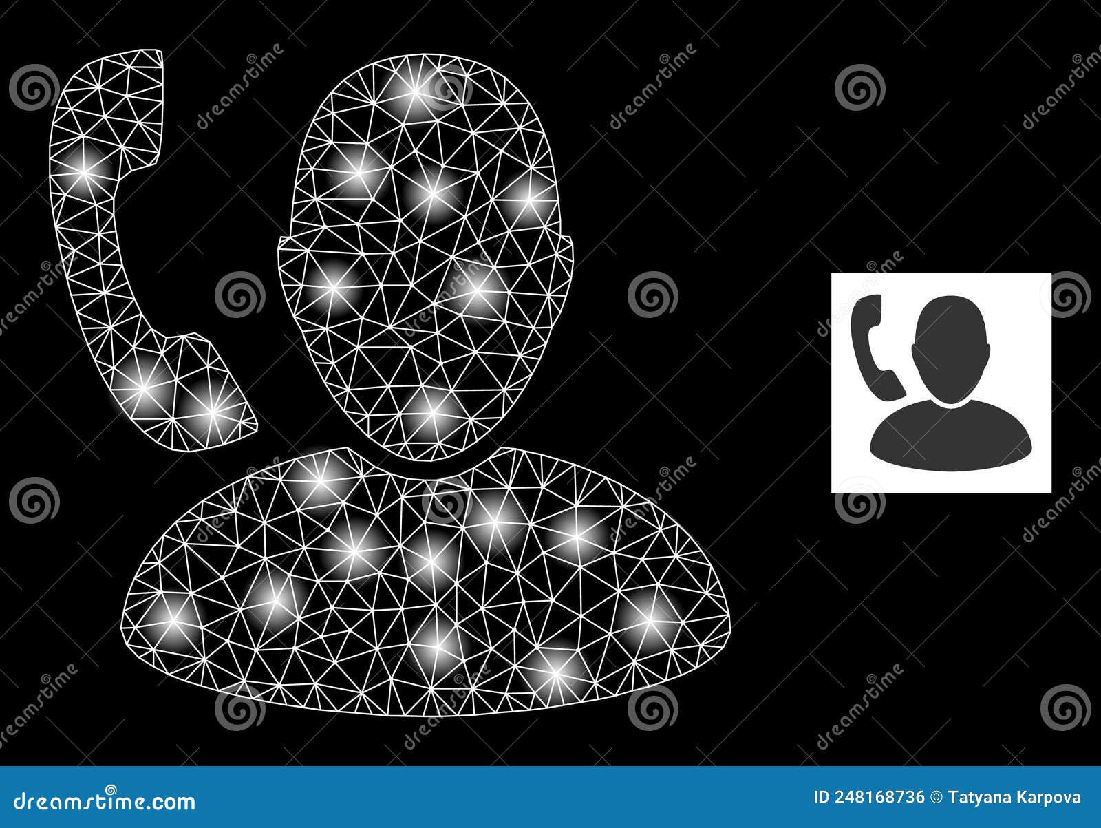 Bright Network Call Manager Icon with Constellation Light Spots Stock ...