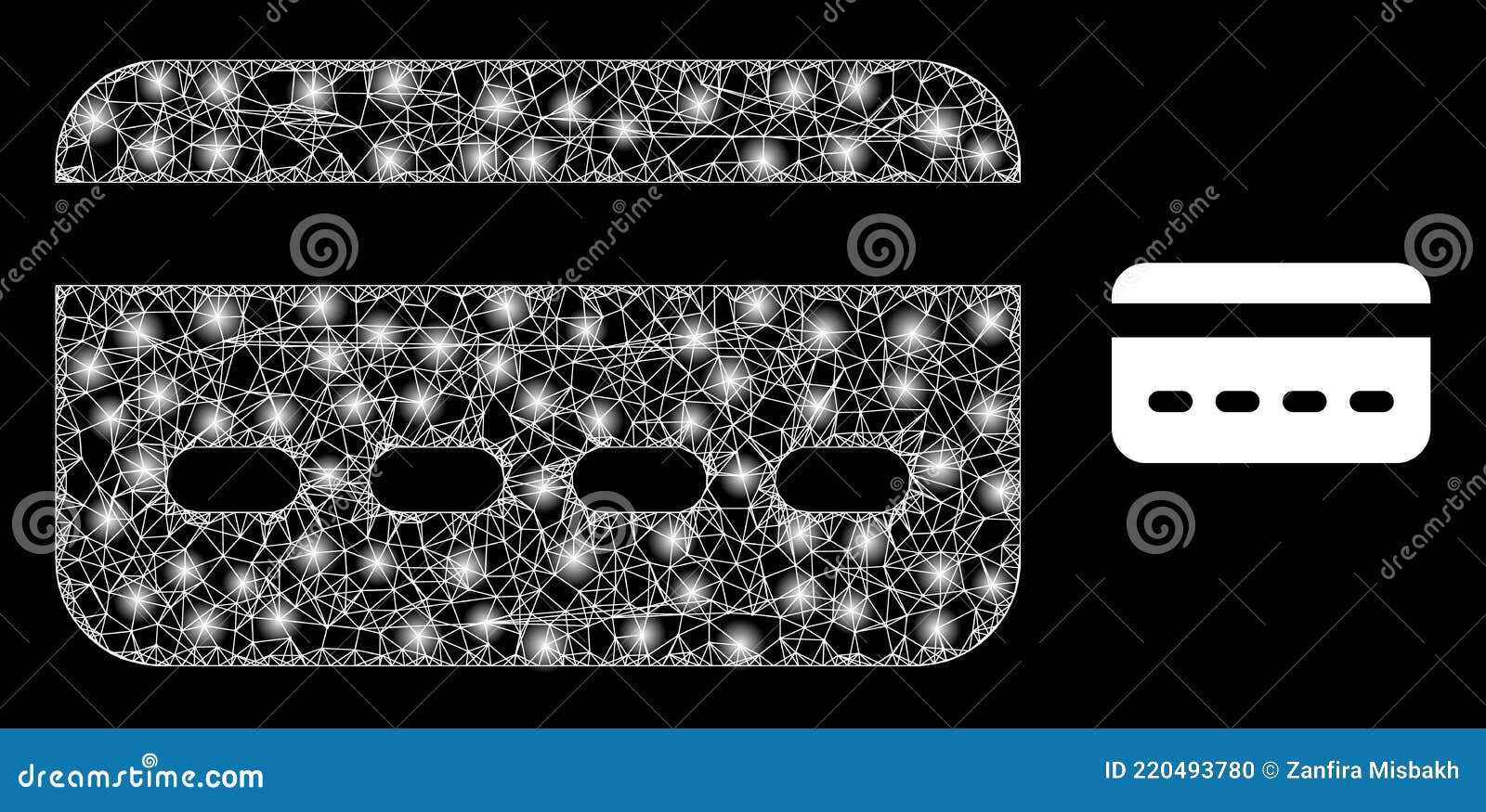 Bright Network Credit Card with Bright Lightspots Stock Vector ...