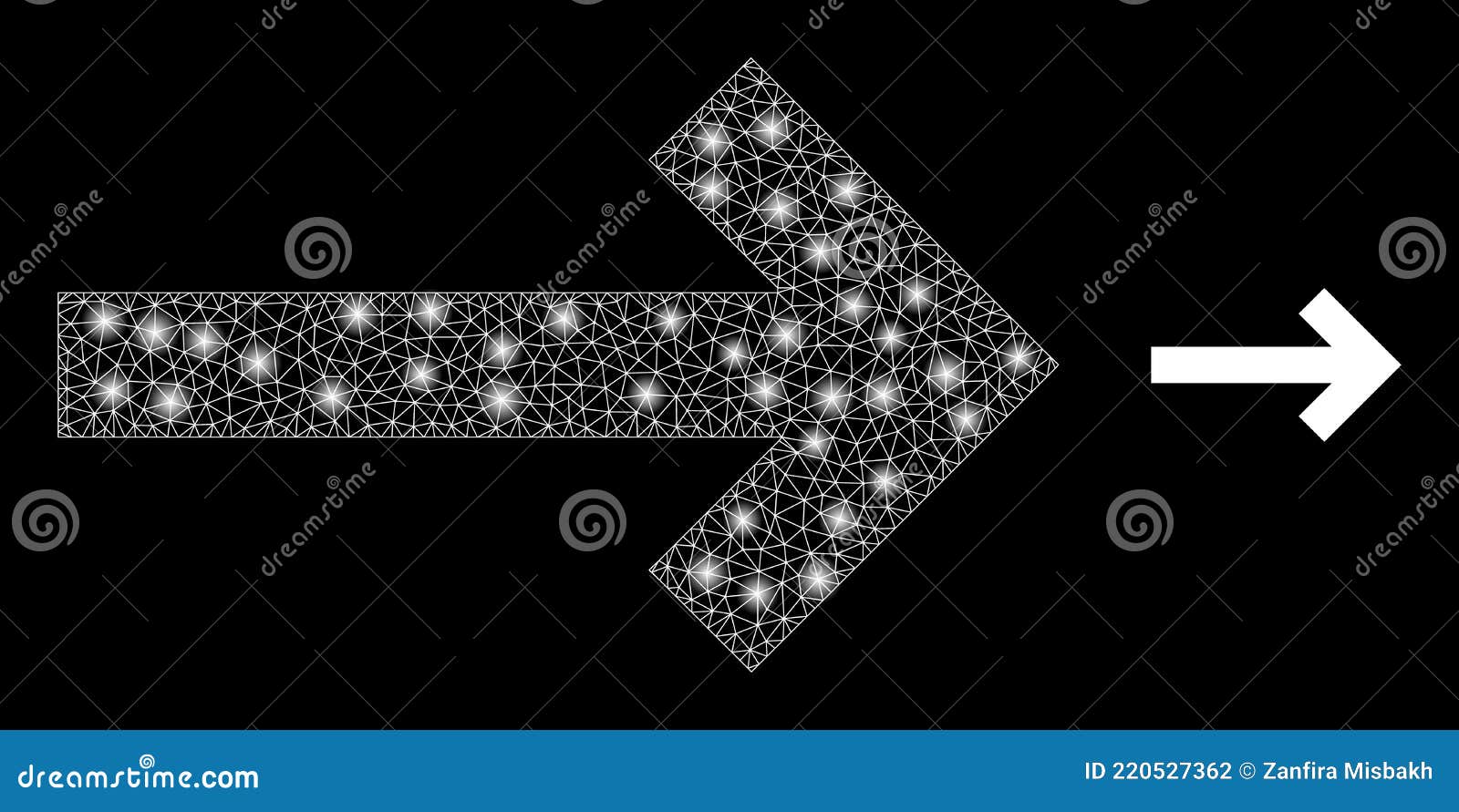 Flare Mesh Direction Arrow with Light Spots Stock Vector - Illustration ...