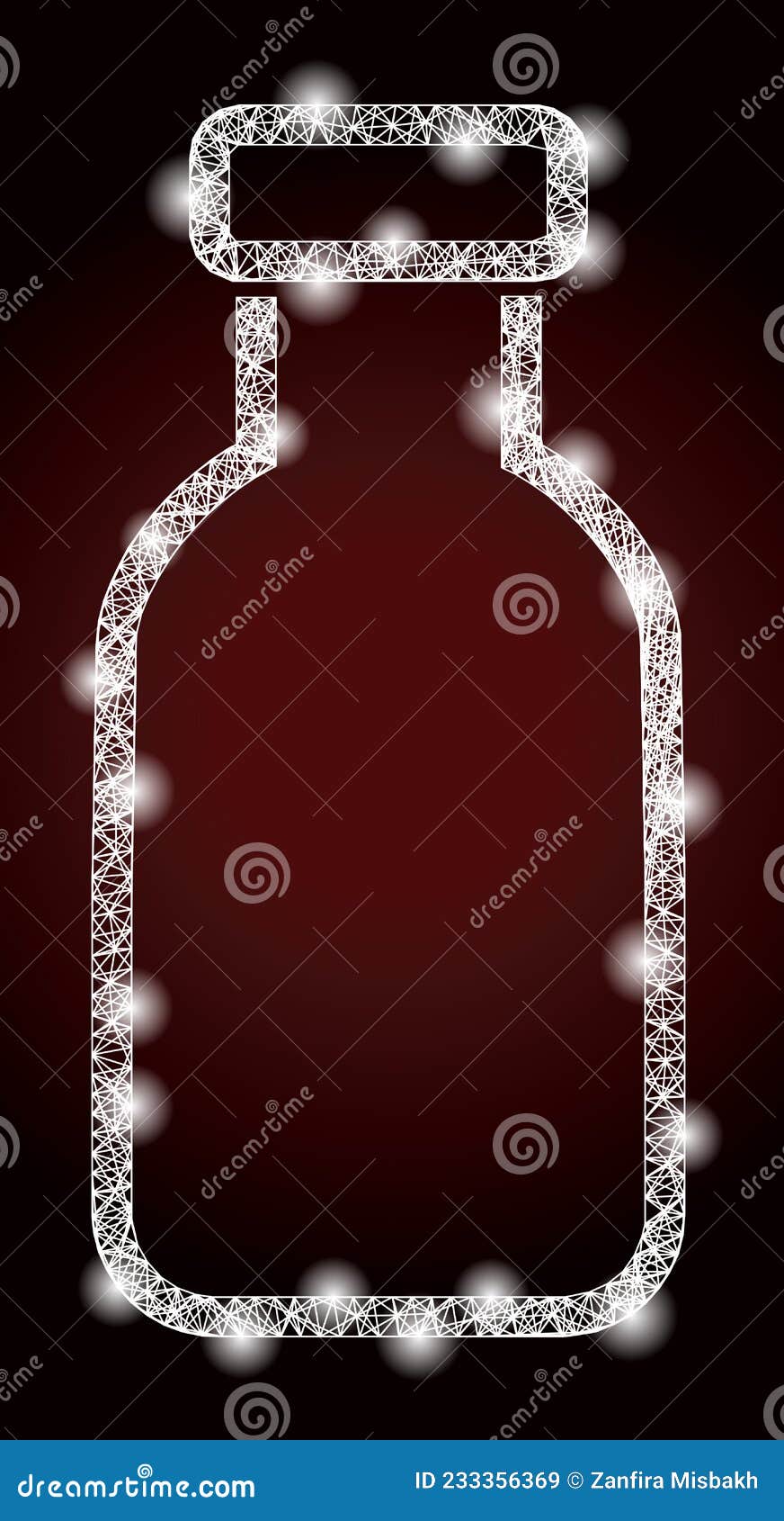Glowing Hatched Mesh Empty Vial with Lightspots Stock Vector ...