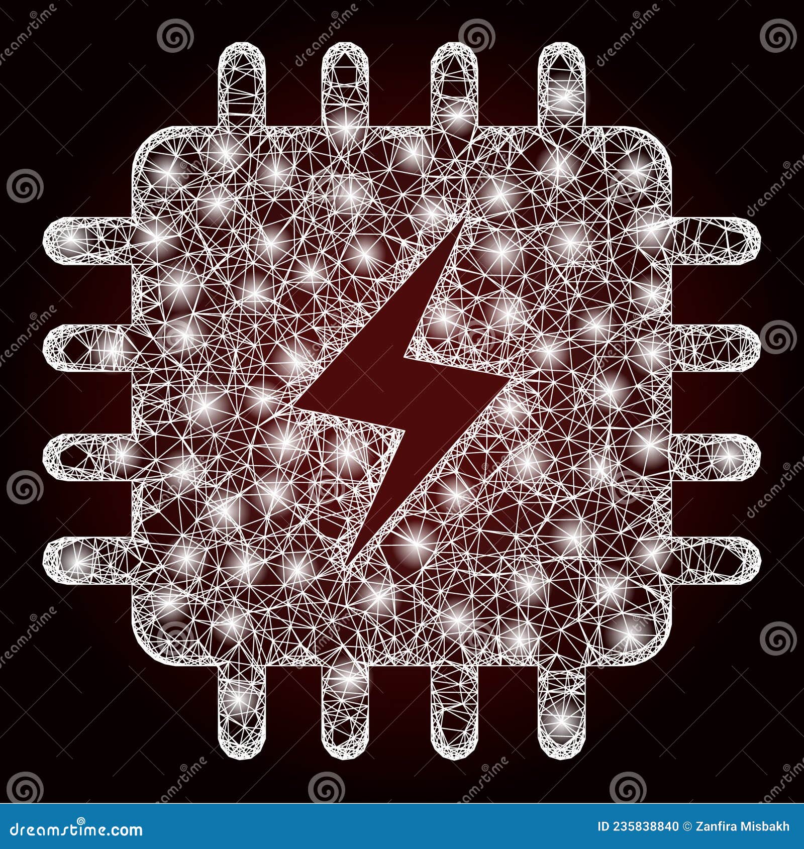Bright Network Mesh Power Chip with Glare Spots Stock Vector ...