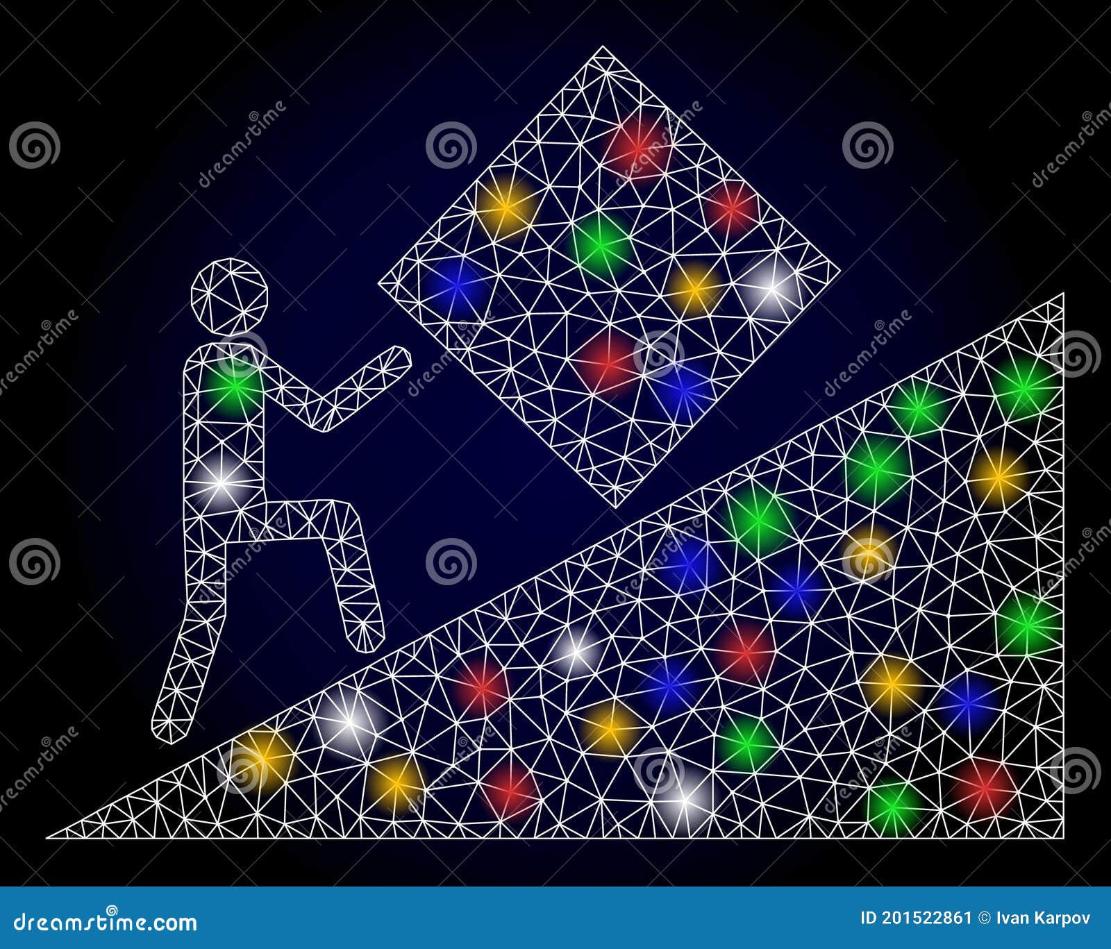 Bright Network Pointless Task with Colorful Glare Spots Stock Vector ...