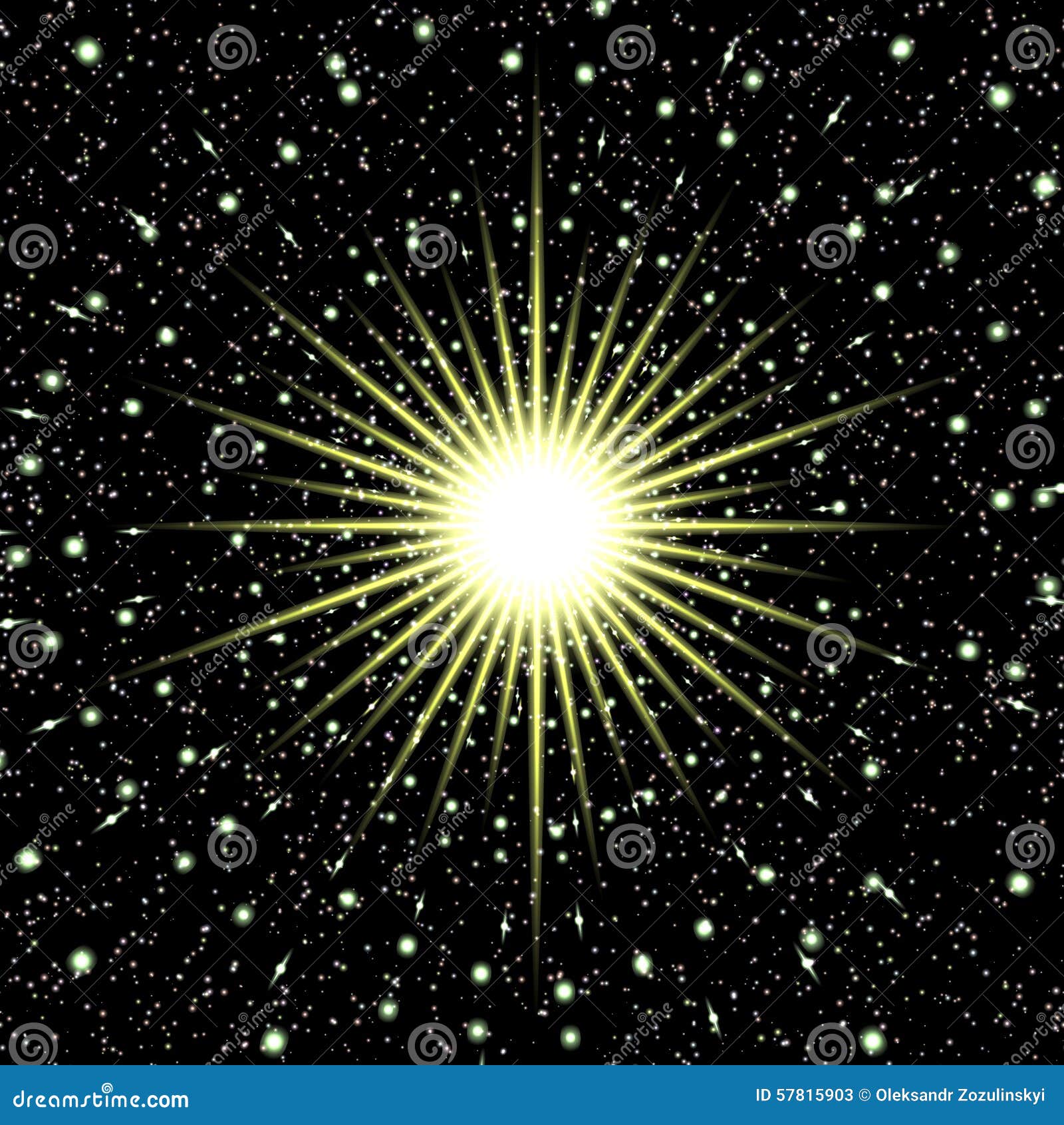 Bright Night Background with Stars and Lights Stock Vector ...