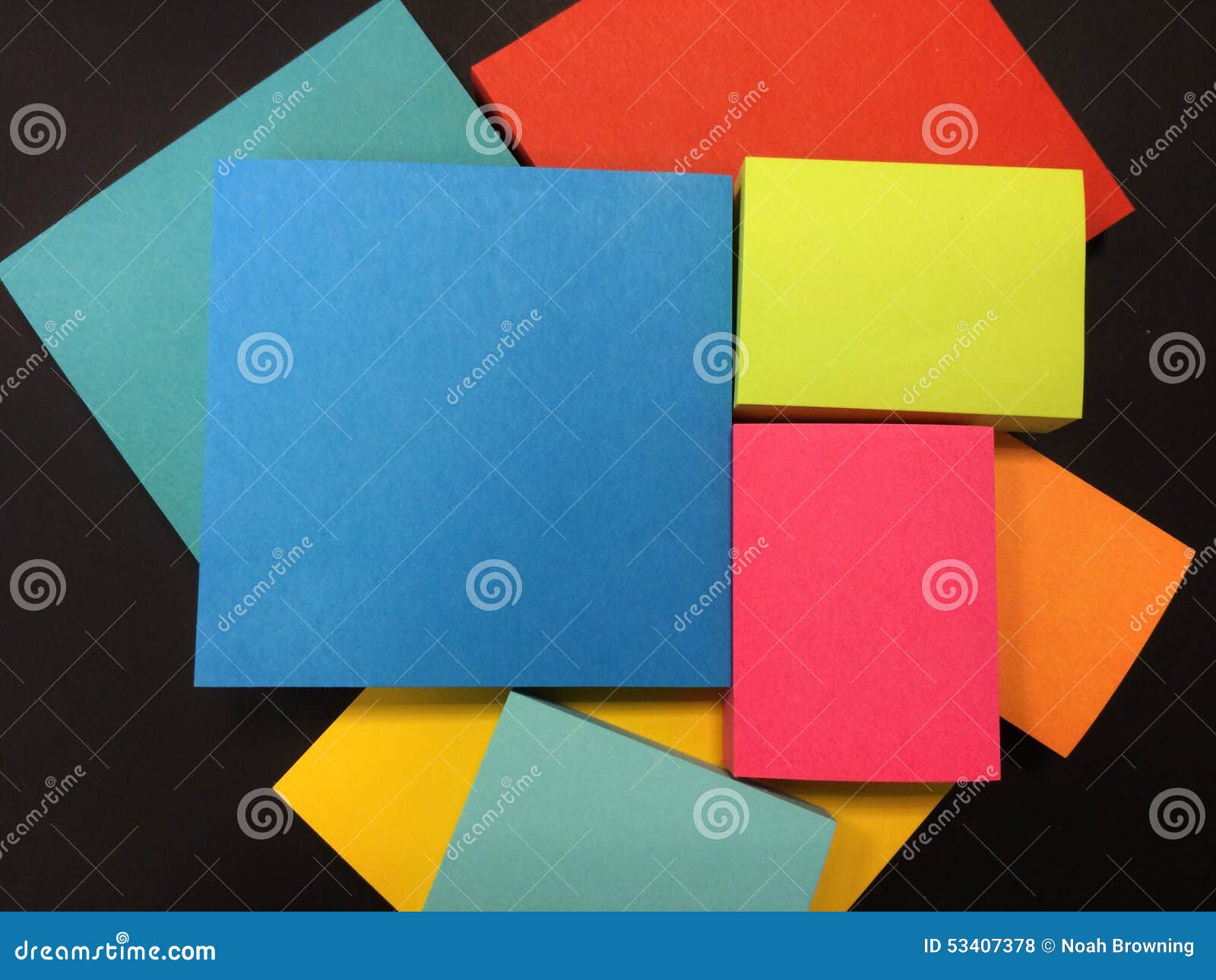 Bright Note Pads stock photo. Image of orange, business - 53407378