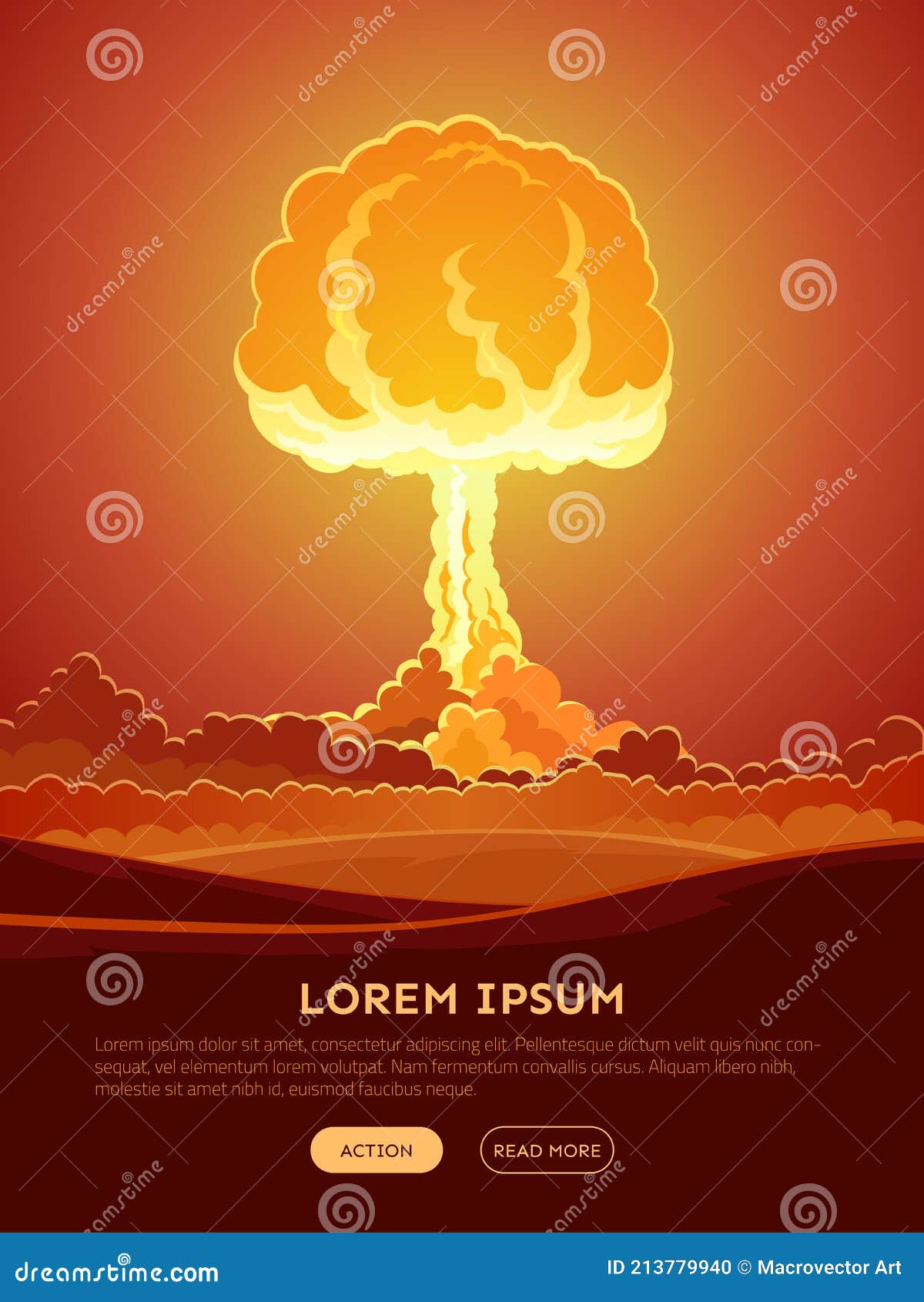 Bright Nuclear Explosion Poster Stock Vector - Illustration of bright ...
