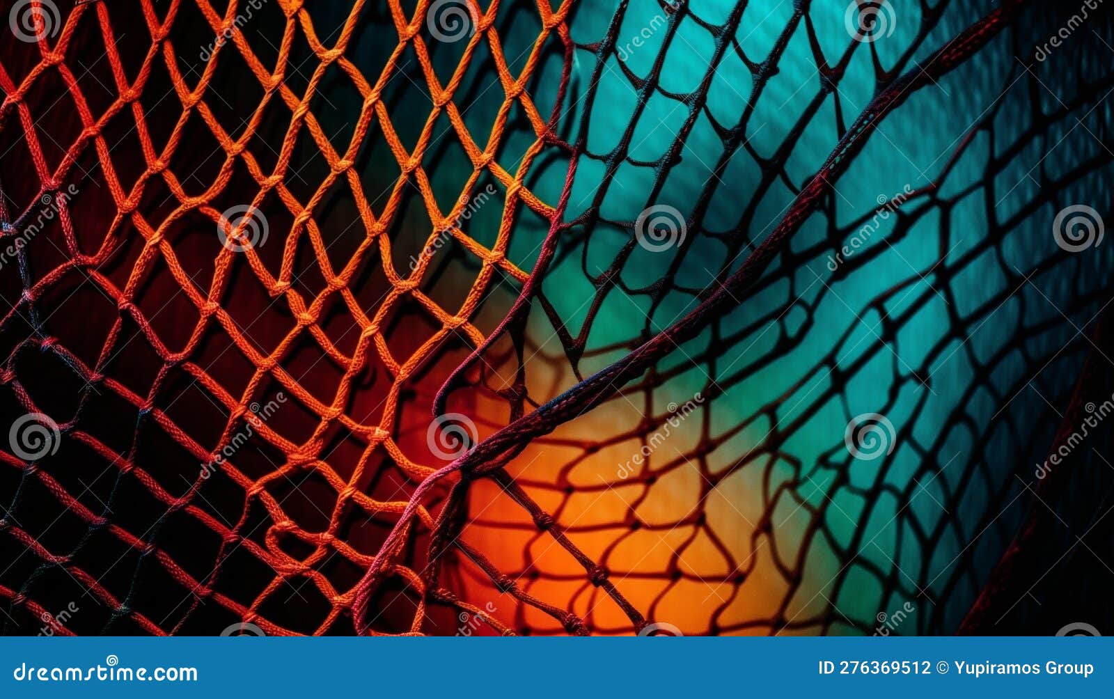 Bright Nylon Netting Catches Fish in the Dark Generated by AI Stock ...