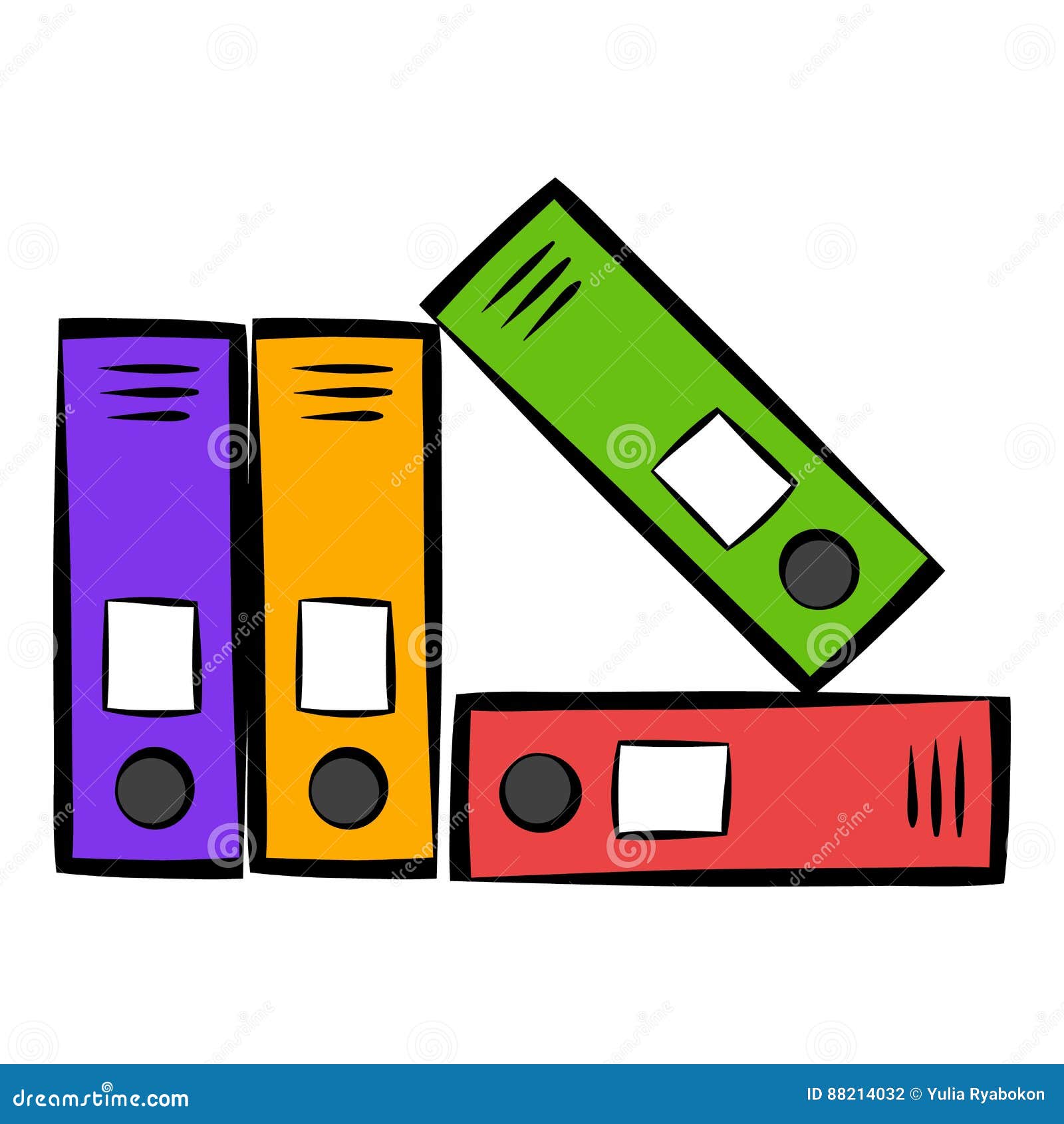 Bright Office Folders Icon, Icon Cartoon Stock Vector - Illustration of ...