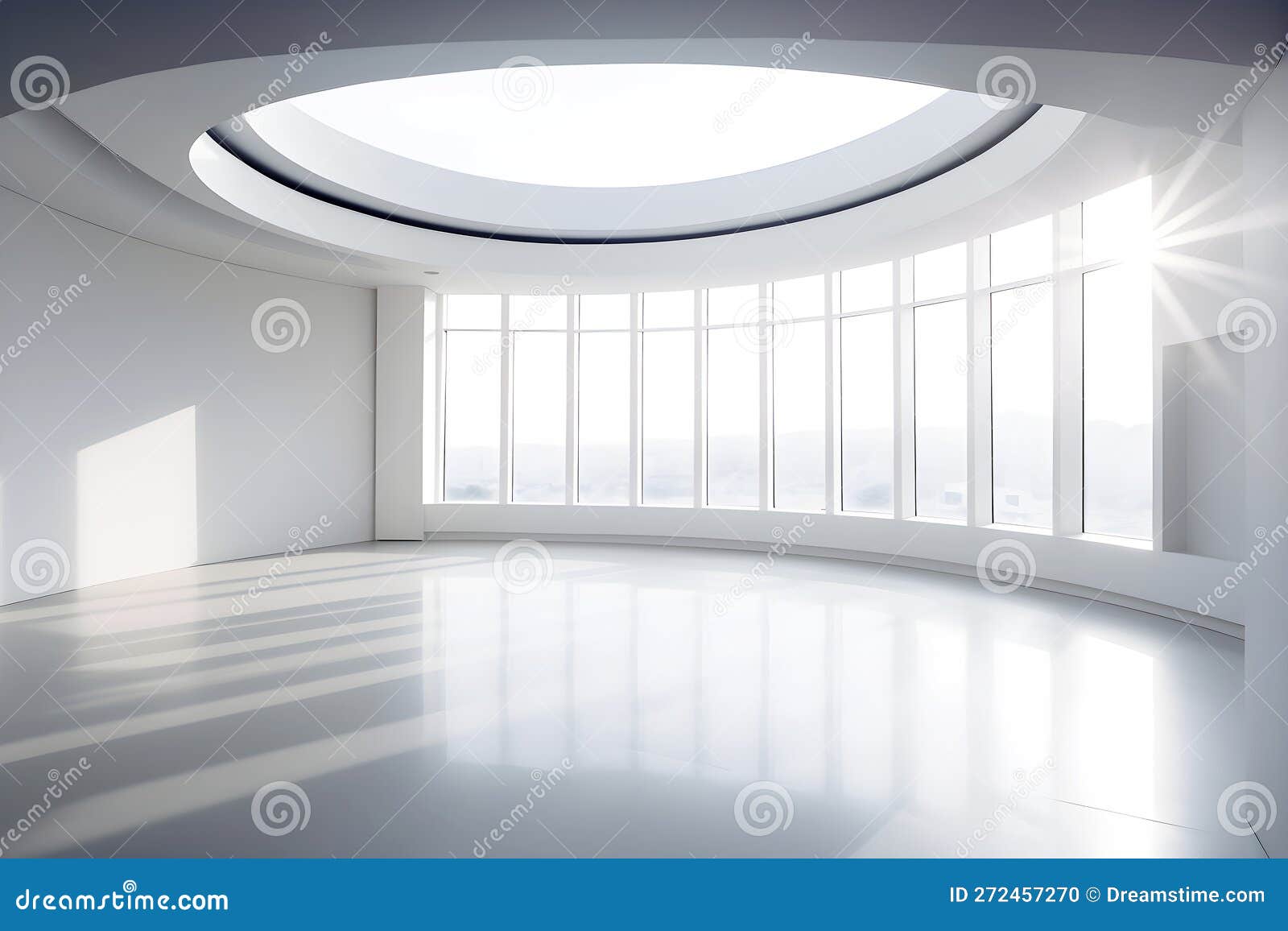 Bright Open Plan Interior with Sunlight from Windows, Illustration Ai ...