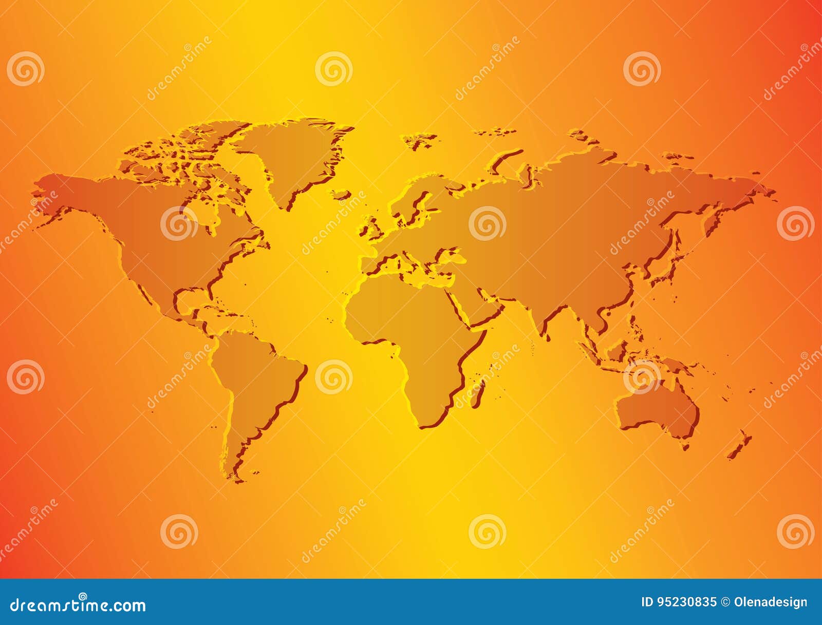 Bright Orange Background with Map of the World - Vector Stock Vector ...