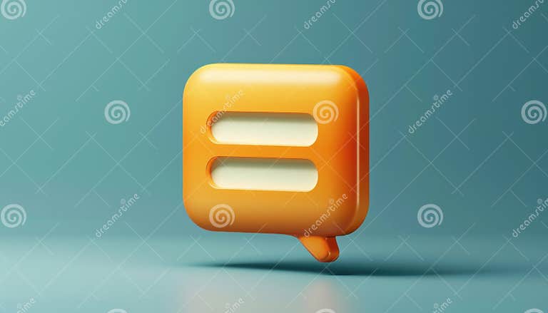 Bright Orange Chat Bubble Icon with Two Horizontal Lines on a Gradient ...