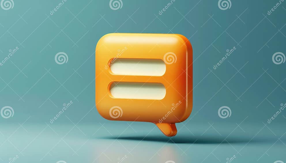 Bright Orange Chat Bubble Icon with Two Horizontal Lines on a Gradient ...