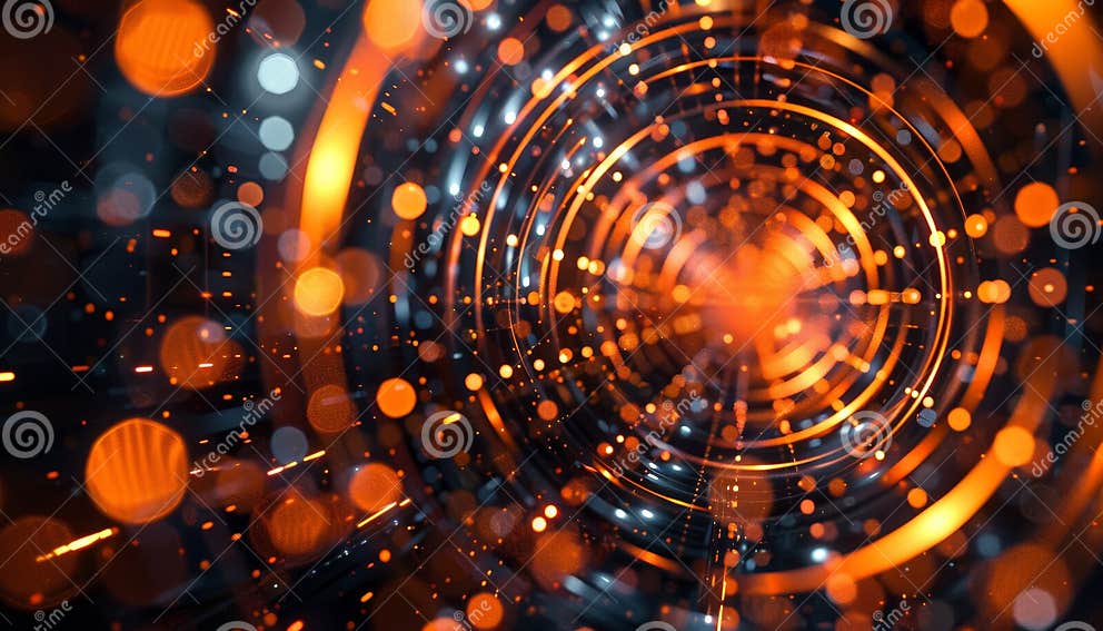 A Bright Orange Circle with a Black Background by AI Generated Image ...