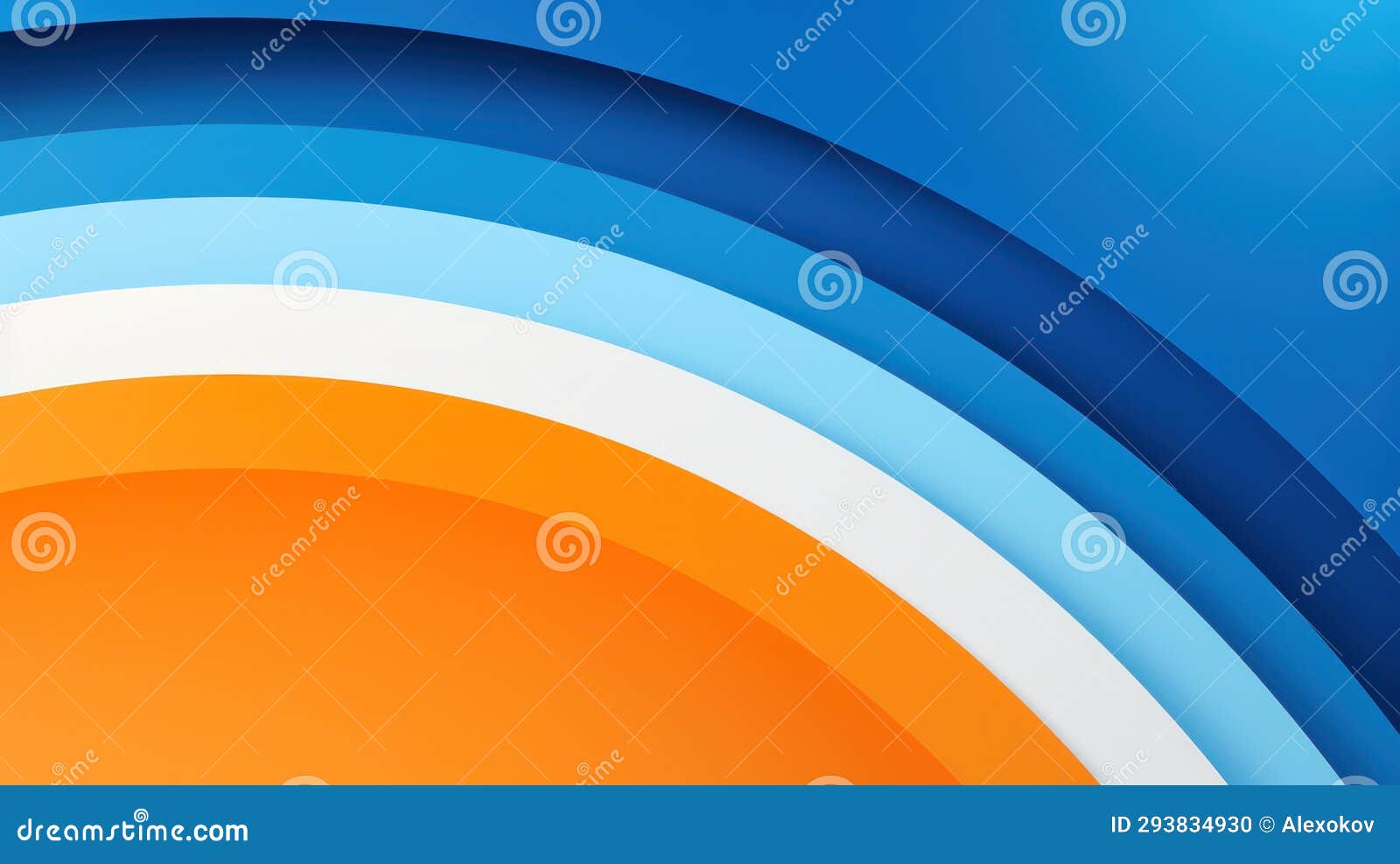 Bright Orange Circular Design with Blue Stripes AI Generated Stock ...