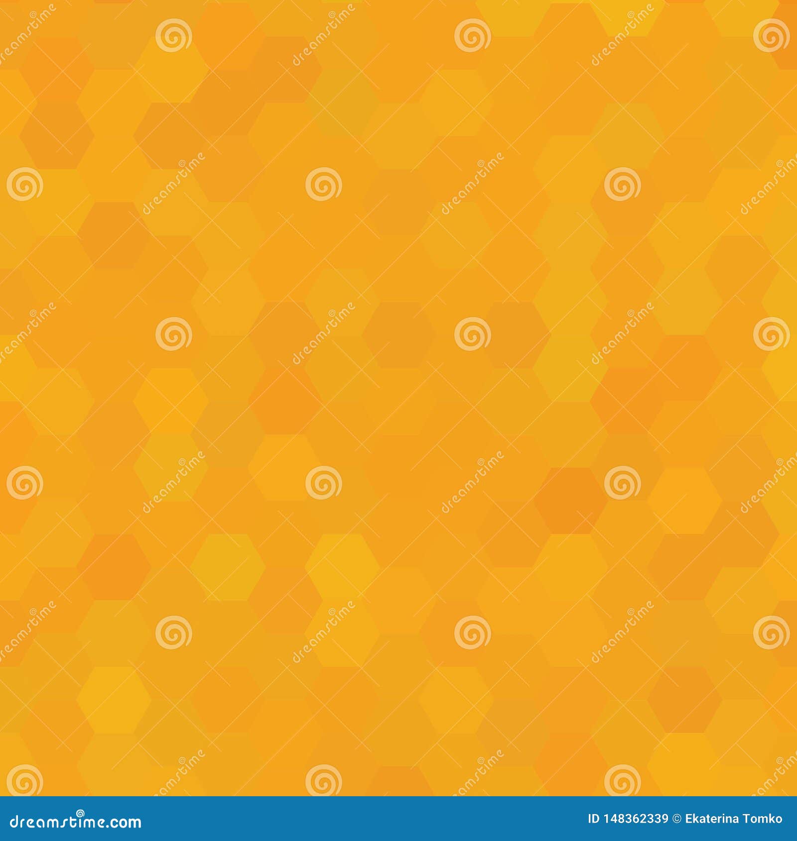 Bright Orange Color Background. Hexagon Pattern Illustration. Vector ...