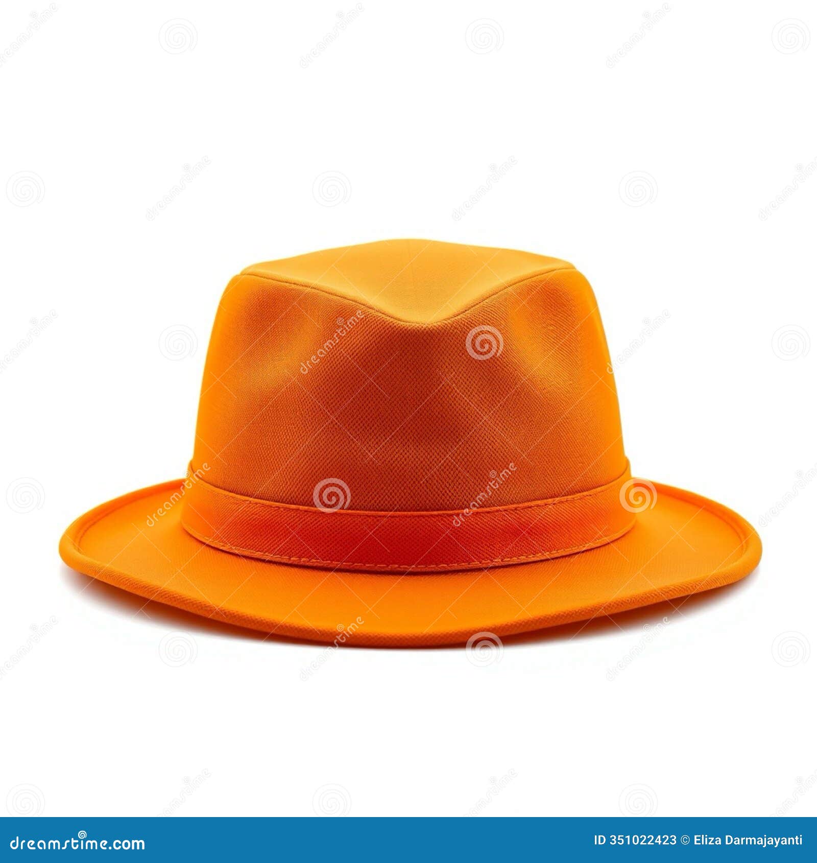 Bright Orange Fedora Hat Against a White Background Stock Image - Image ...