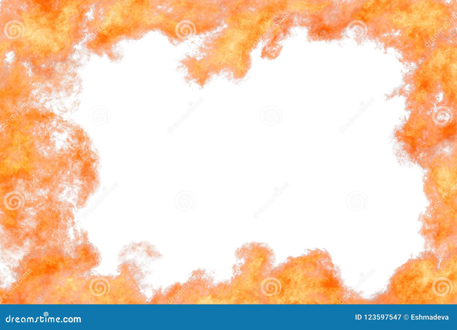 Bright Orange Flame Frame Isolated Stock Image - Image of energy, hell ...