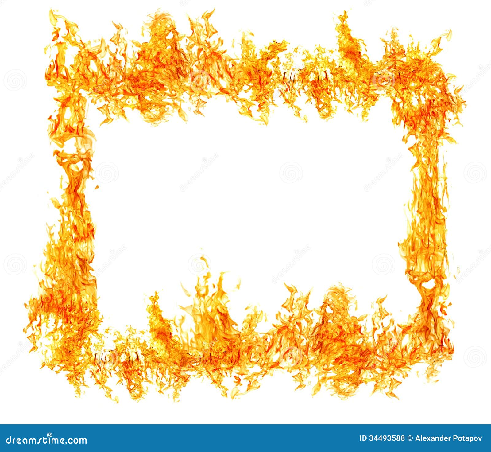 Bright Orange Flame Isolated on White Stock Photo - Image of orange ...