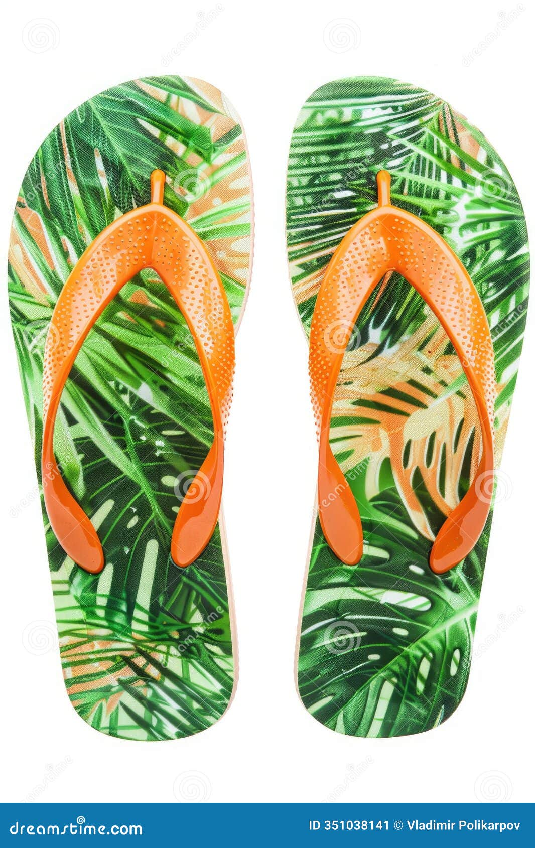 Bright Orange Flip Flops on a Simple White Background. Great for Summer ...