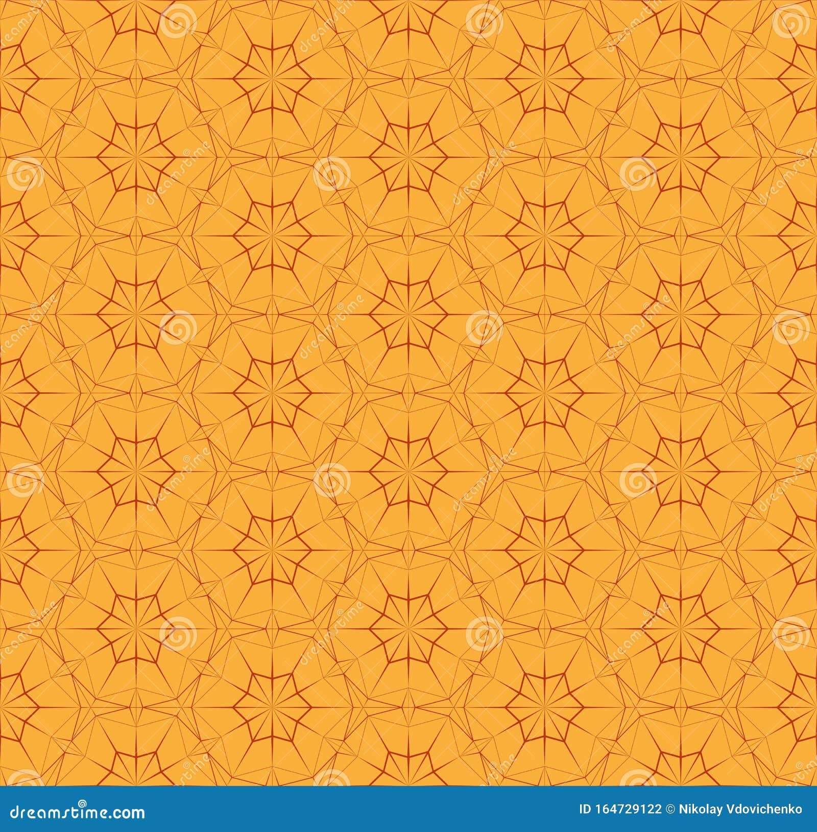 Bright Orange Geometric Abstract Seamless Pattern. Polygonal Texture ...