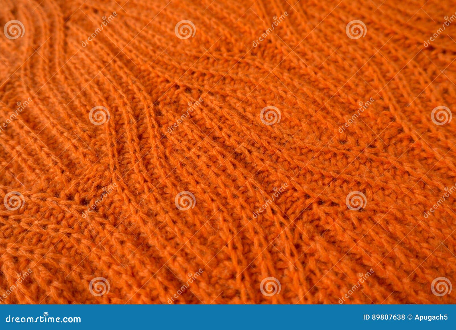 Bright Orange Handmade Knit Fabric with Plait Pattern Stock Photo ...