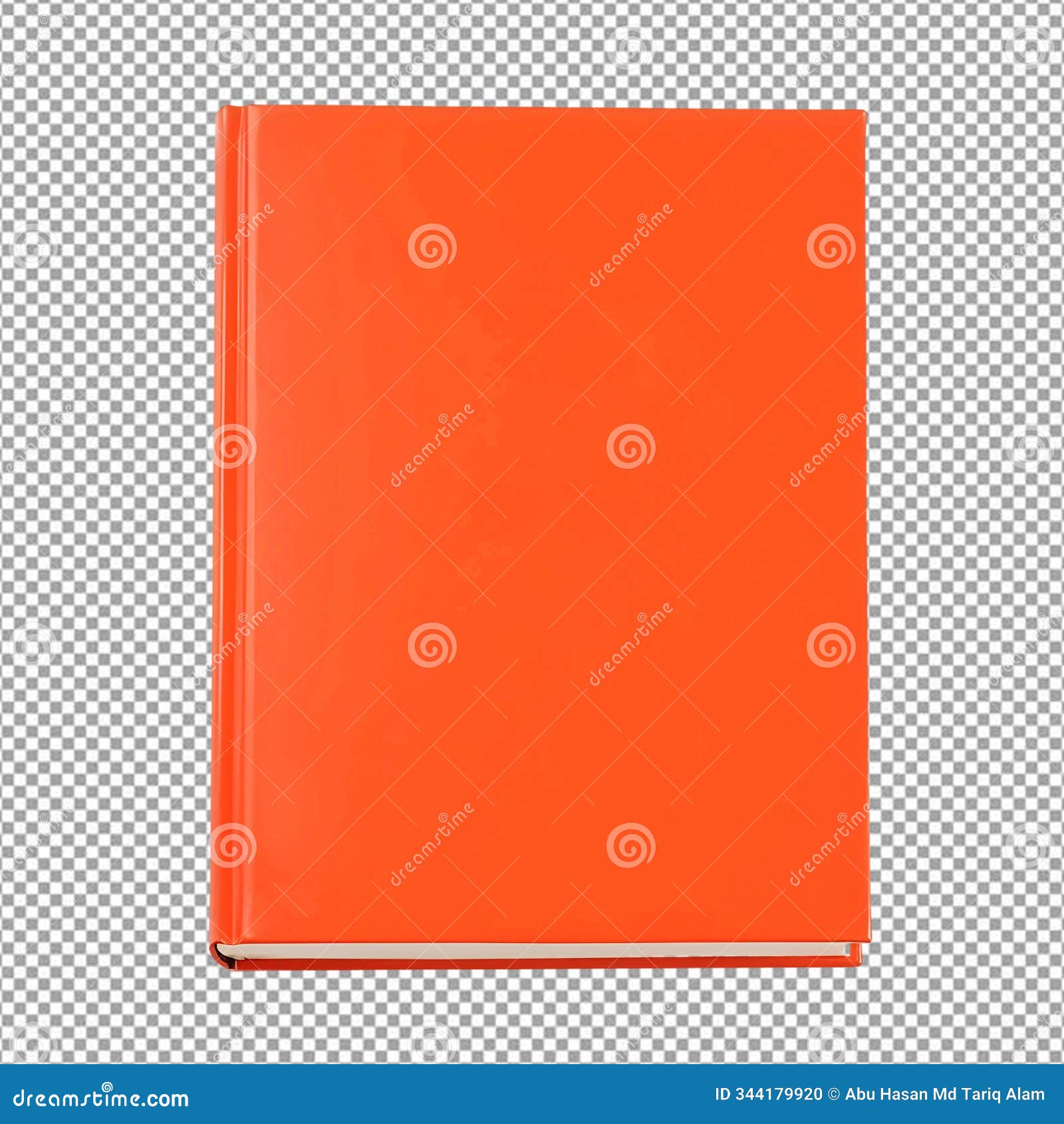 A Bright Orange Hardcover Book Mockup on a Transparent Background Stock ...