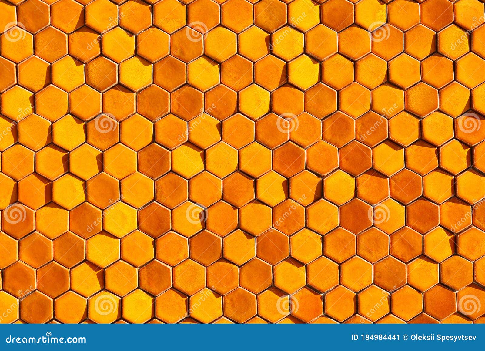 Bright Orange Hexagonal Honeycomb Tile Background Stock Image - Image ...