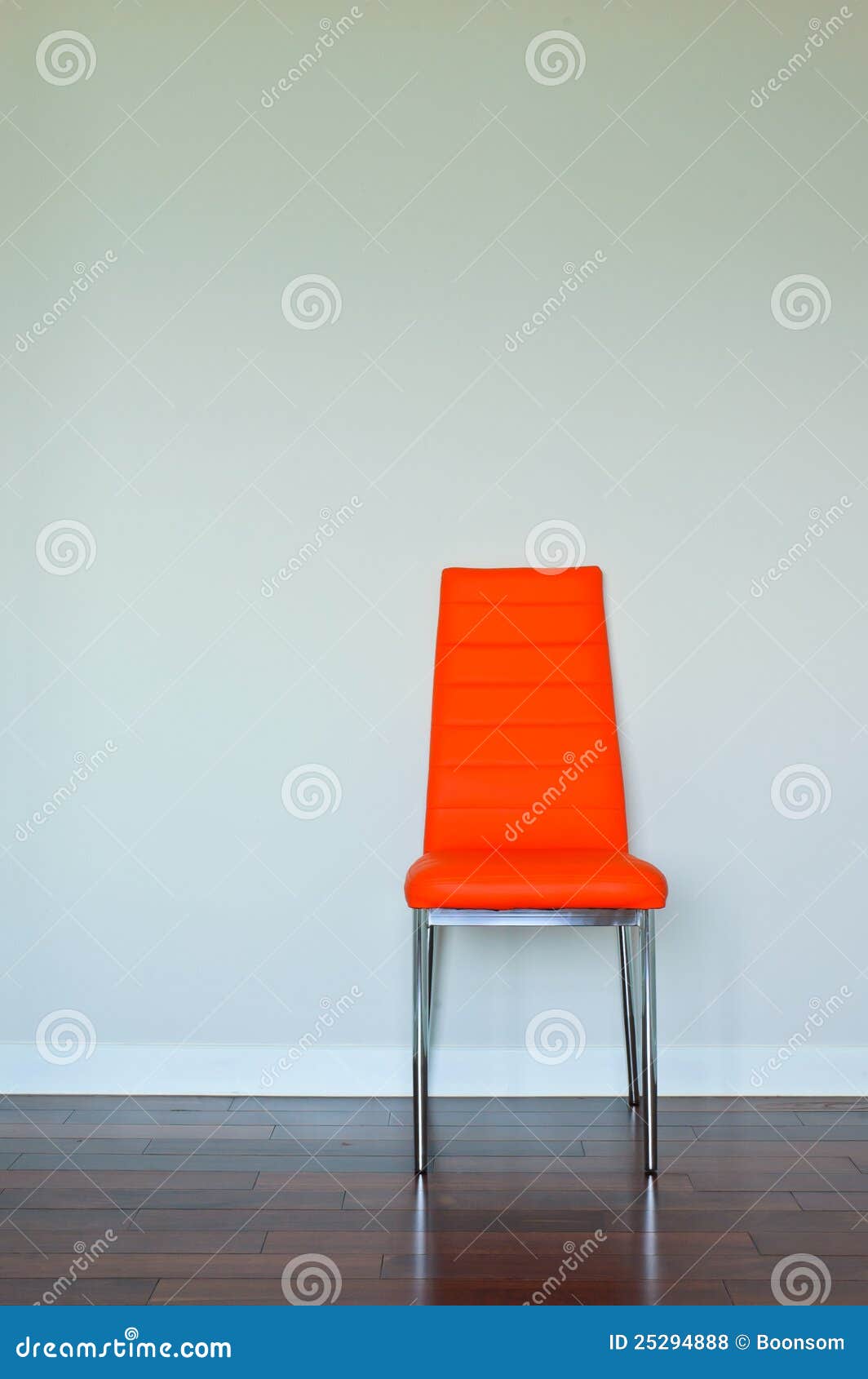Bright Orange Leather Chair Stock Photo - Image of indoors, leather ...