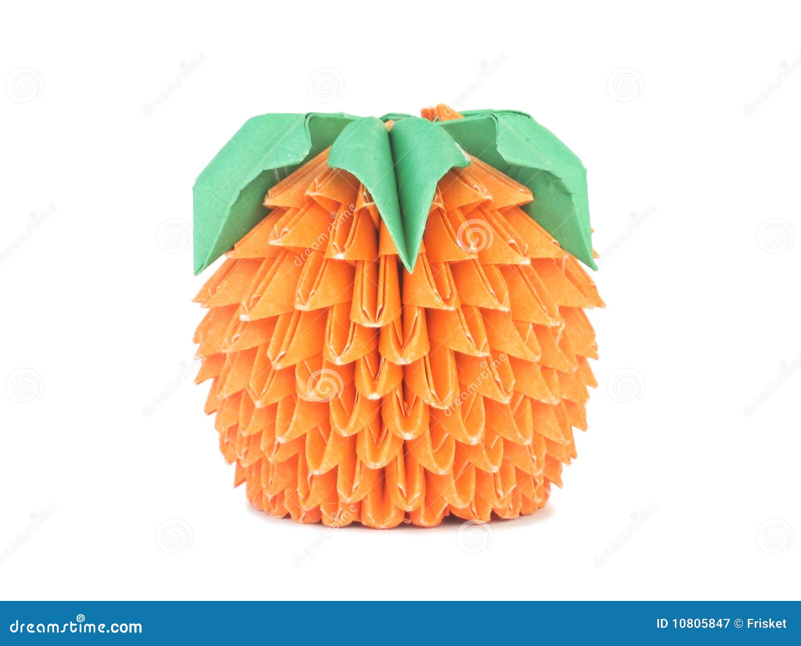 Bright Orange with Leaves. Origami. Stock Image - Image of decoration ...