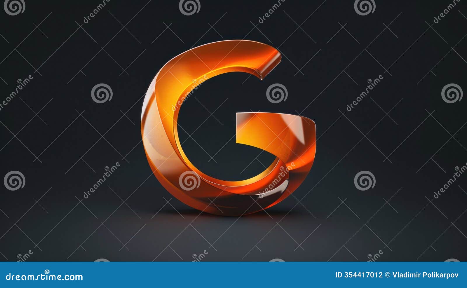 Bright Orange Letter G on a Dark Black Background, Suitable for Graphic ...