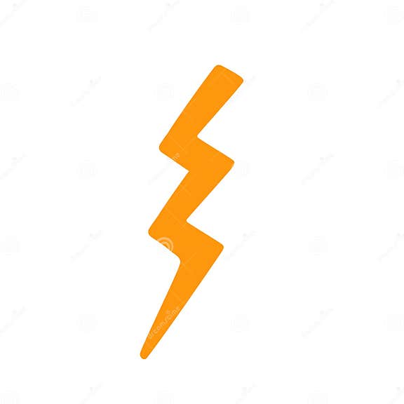 Bright Orange Lightning Bolt Vector Design for Modern Graphics and ...