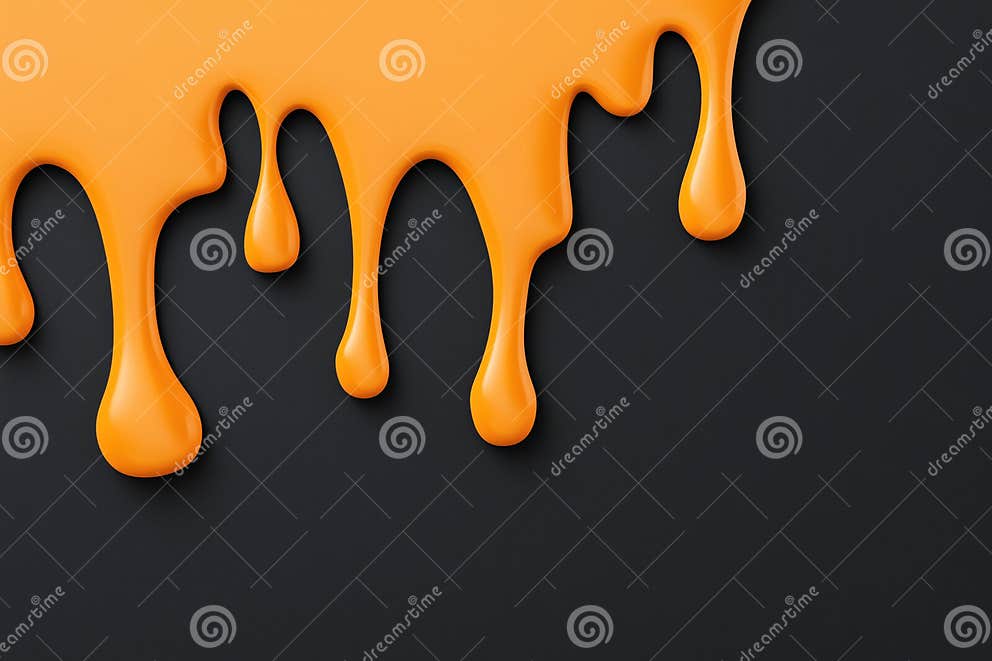 Bright Orange Liquid Dripping Against Dark Background Creates Striking ...