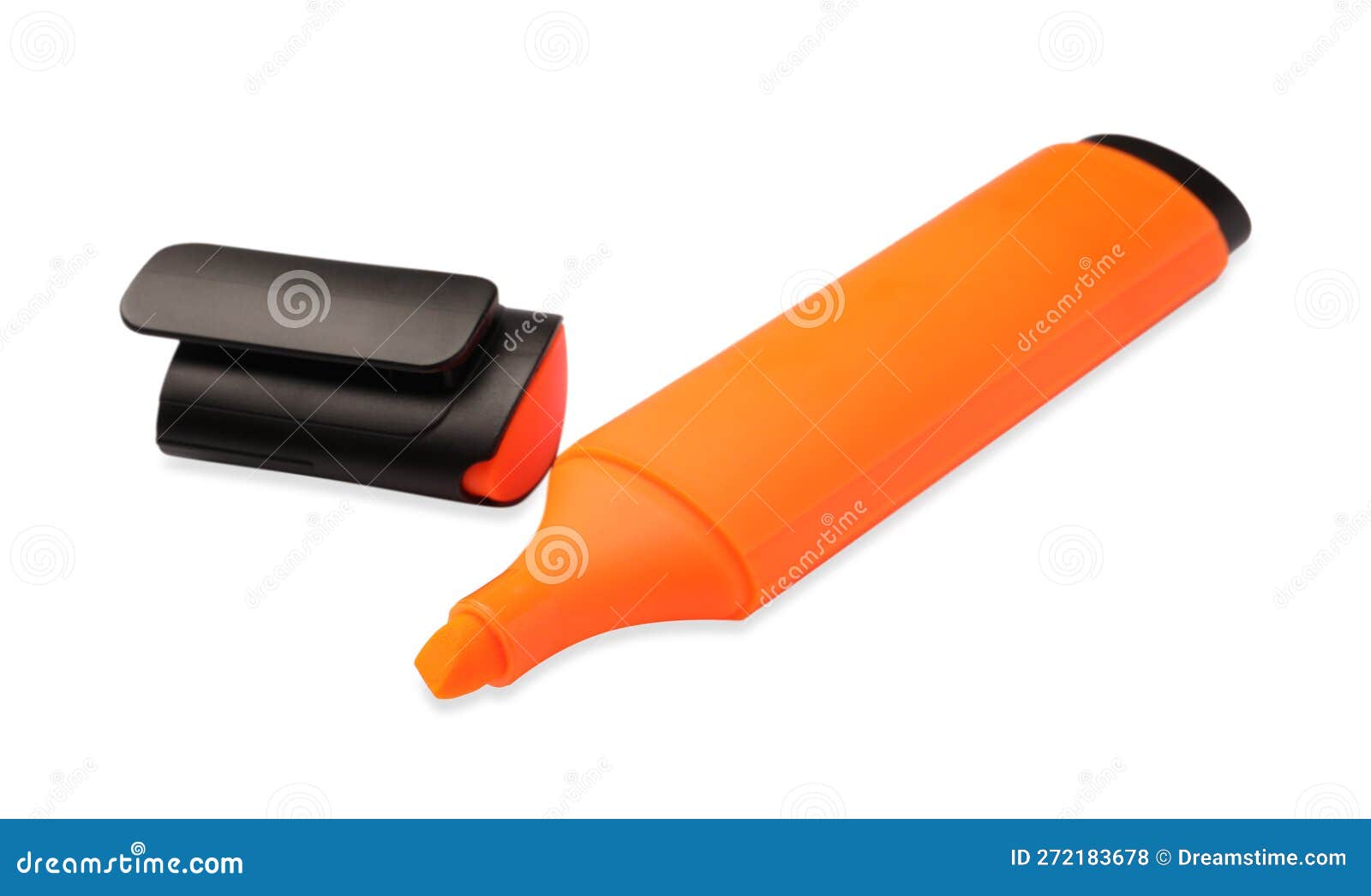 Bright Orange Marker Isolated on White. Office Stationery Stock Photo ...