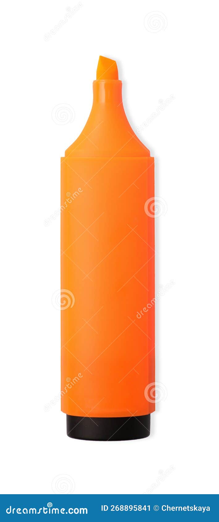 Bright Orange Marker Isolated on White, Top View Stock Image - Image of ...