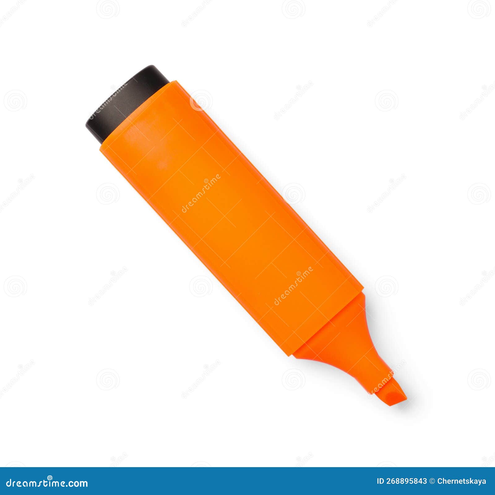 Bright Orange Marker Isolated on White, Top View Stock Image - Image of ...